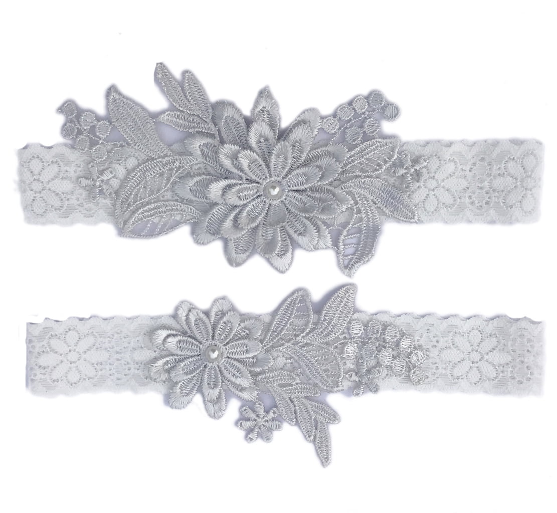grey Garter Belt for Bride Wedding Garter Lace Bridal Garter Party Leg ...