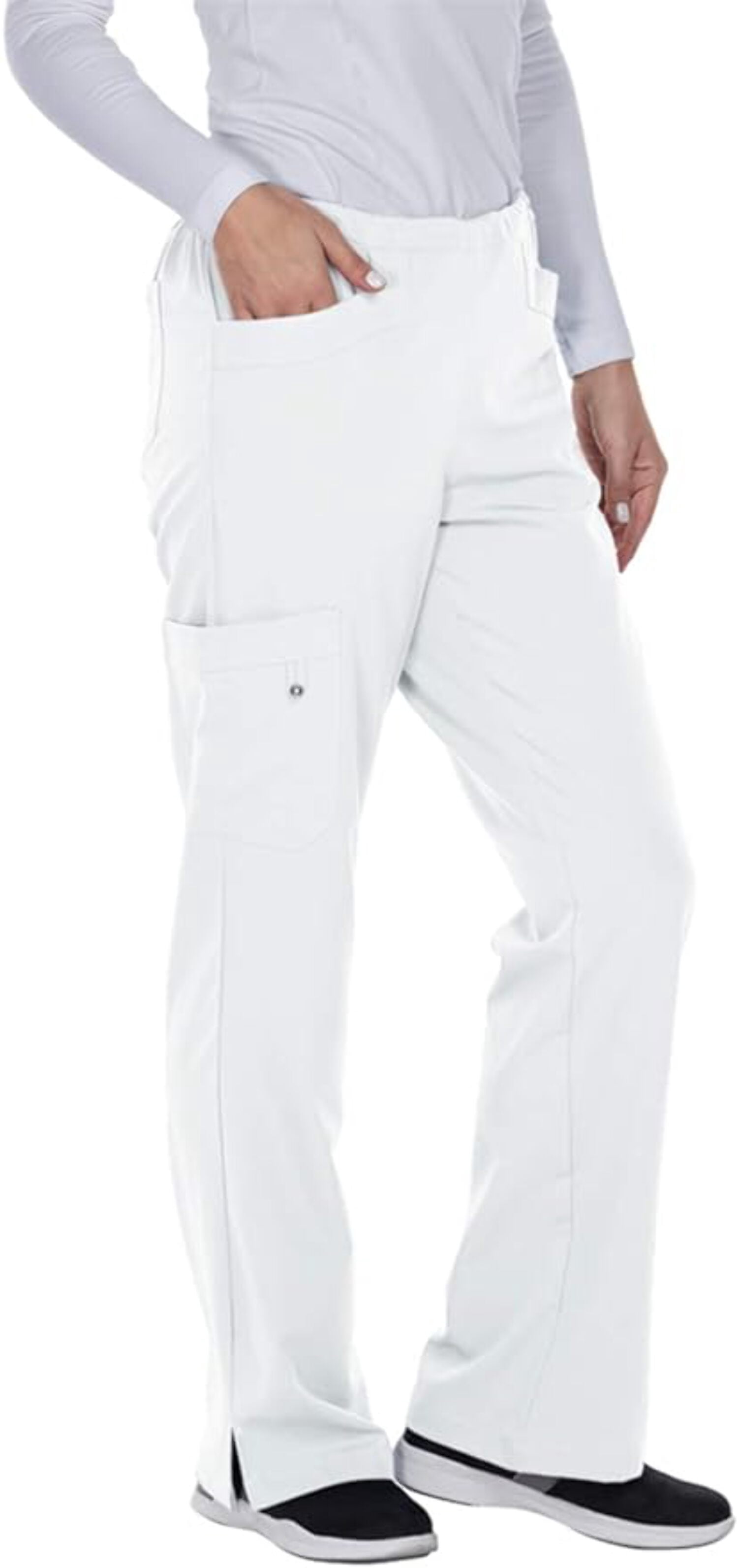grey's anatomy signature women's 5 pocket cargo scrub pant, white, 2x ...
