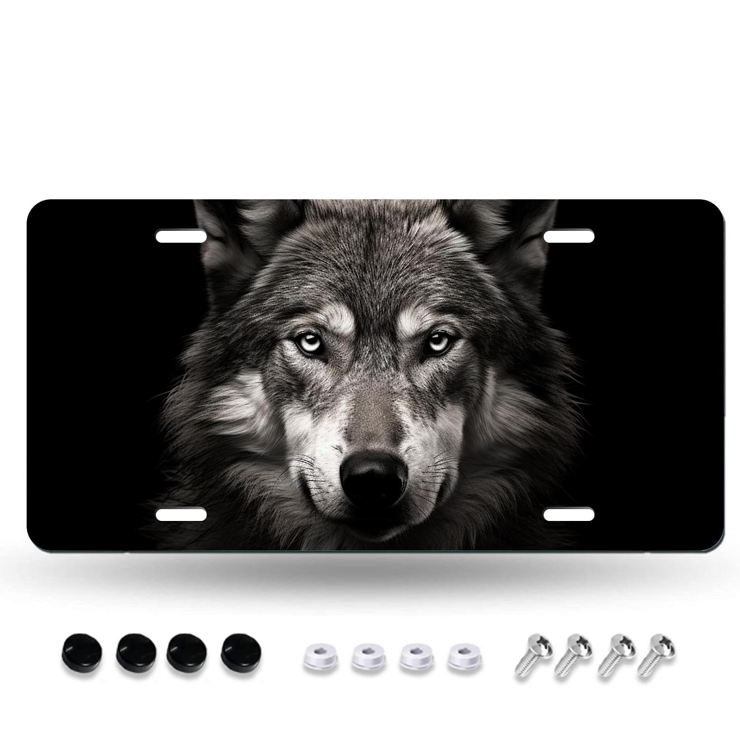 grey wolf female elegant design Plate Cover, Decorative Aluminum ...