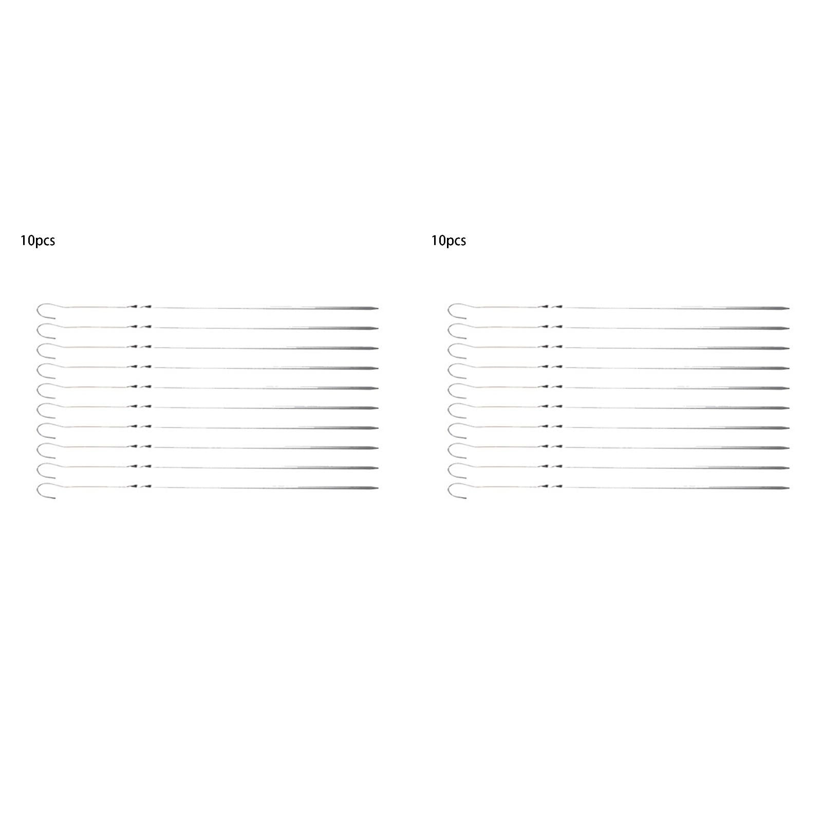 Griddle Tools Grilling Kit Grill Griddle Stainless Steel Bbq Skewers Set 10 Pack Metal Grill
