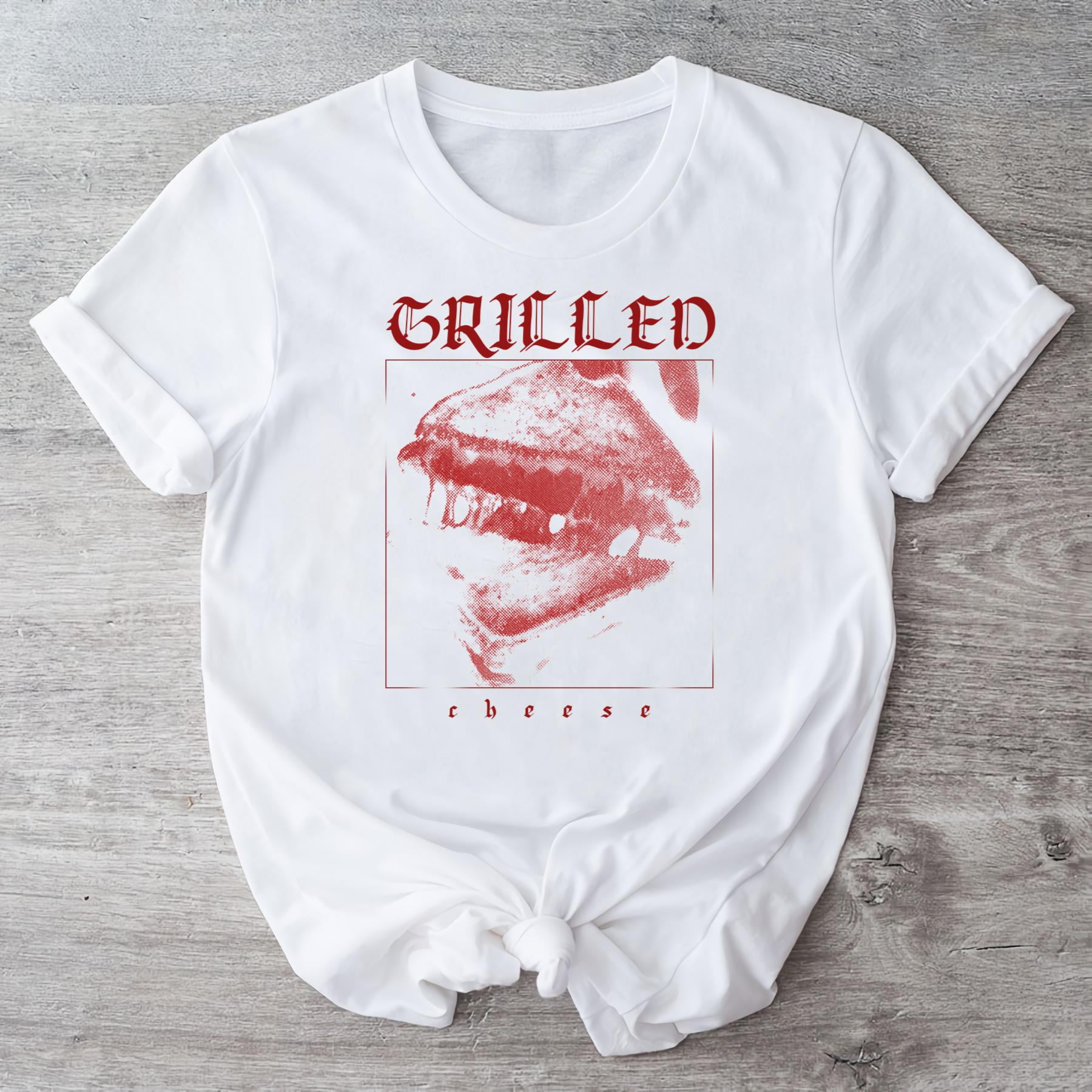 grilled cheese hardcore t-shirt punk shirt, death metal band tee, funny ...