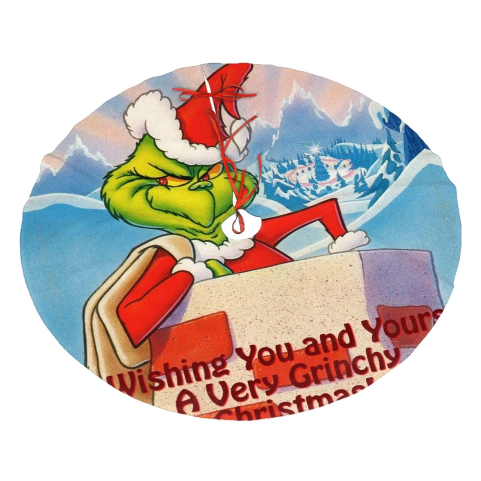 grinch Christmas Tree Skirt Large Merry Christmas Tree Rug Skirts Soft ...