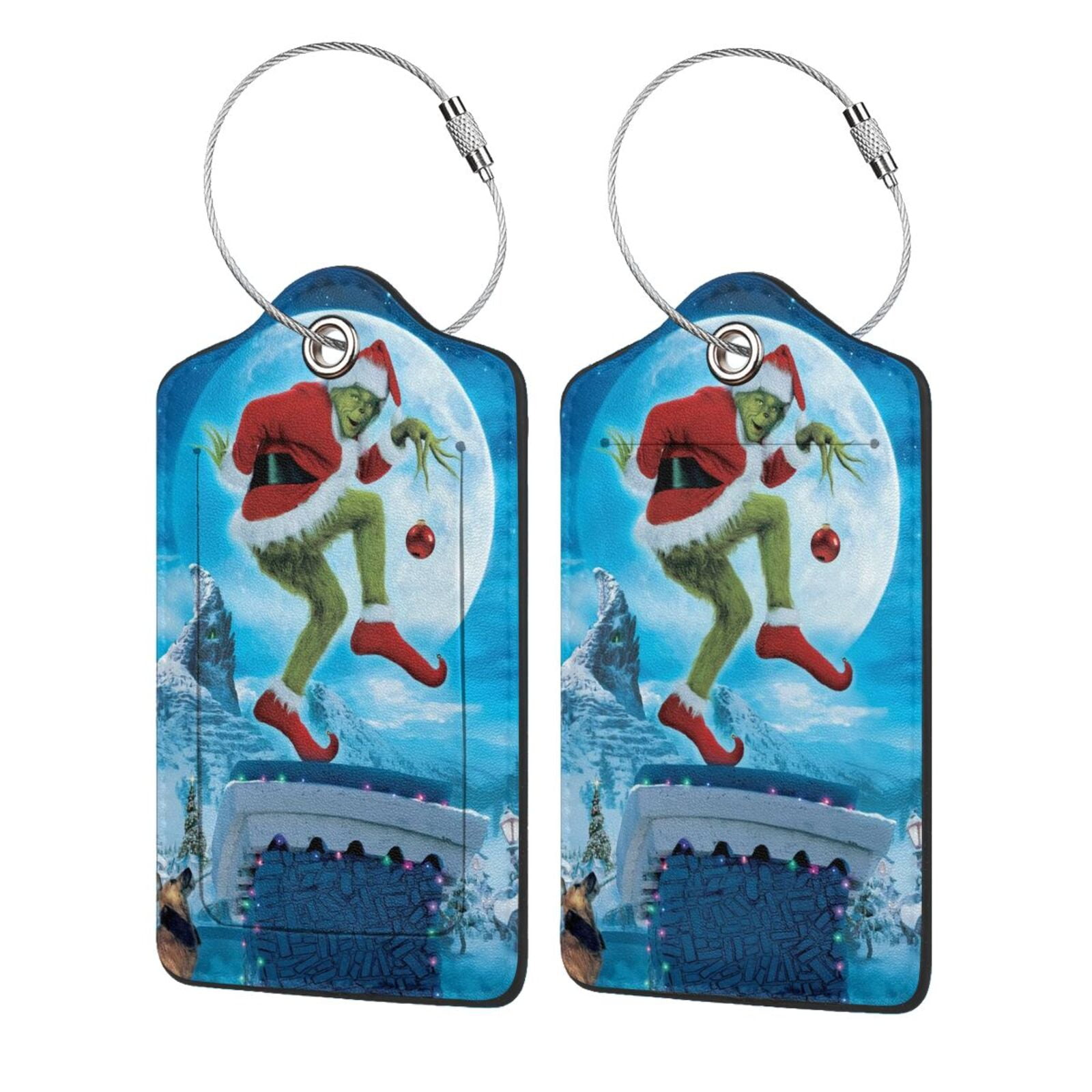 grinch Luggage Tags for Suitcases Travel ID Identification Labels Set ...