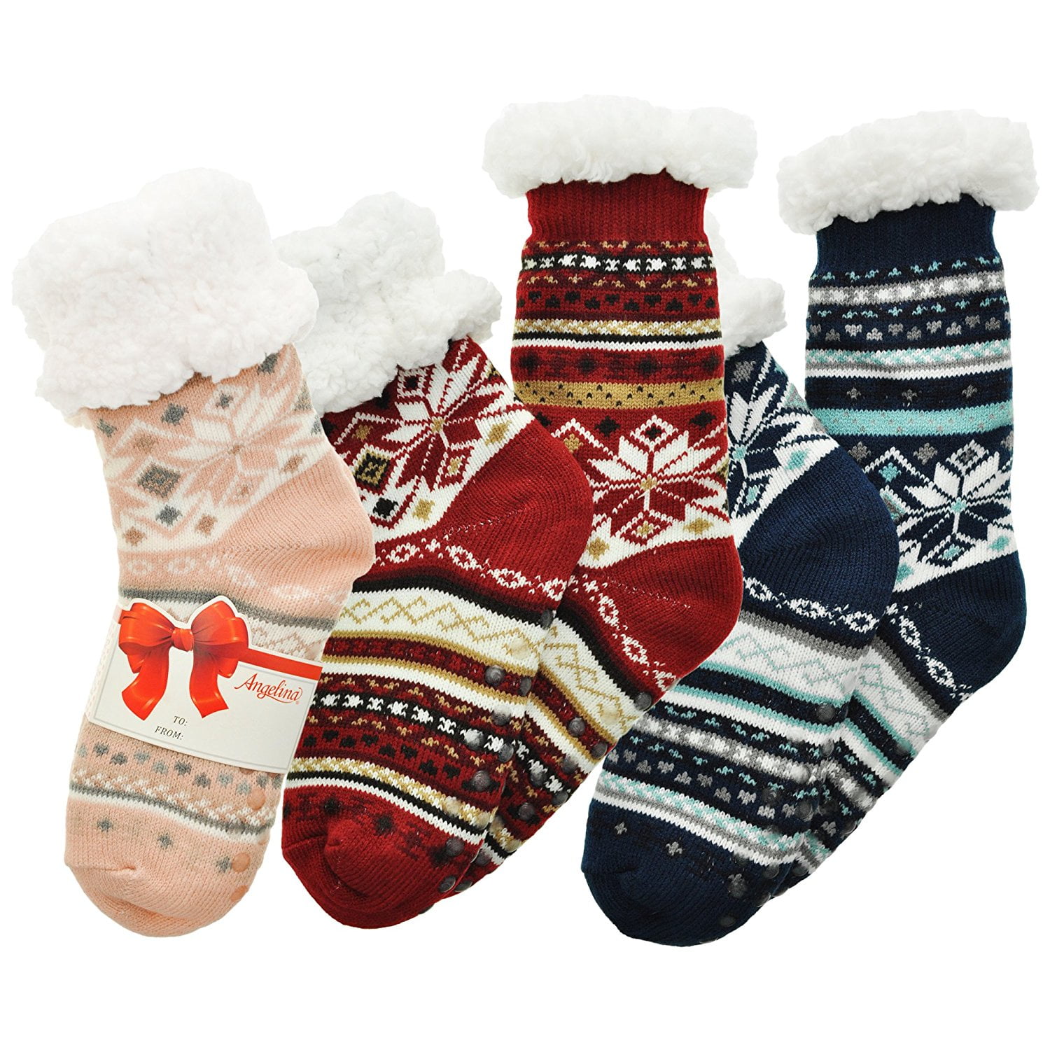 grinderPUNCH Christmas Printed Socks Colorful Festive Fun Slipper Soft ...