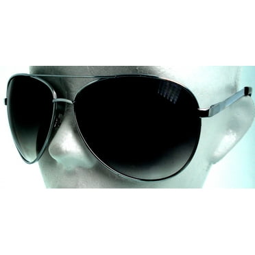 Oversize Flat Top Aviator Sunglasses Horn Rimmed Details Wide Arms ...