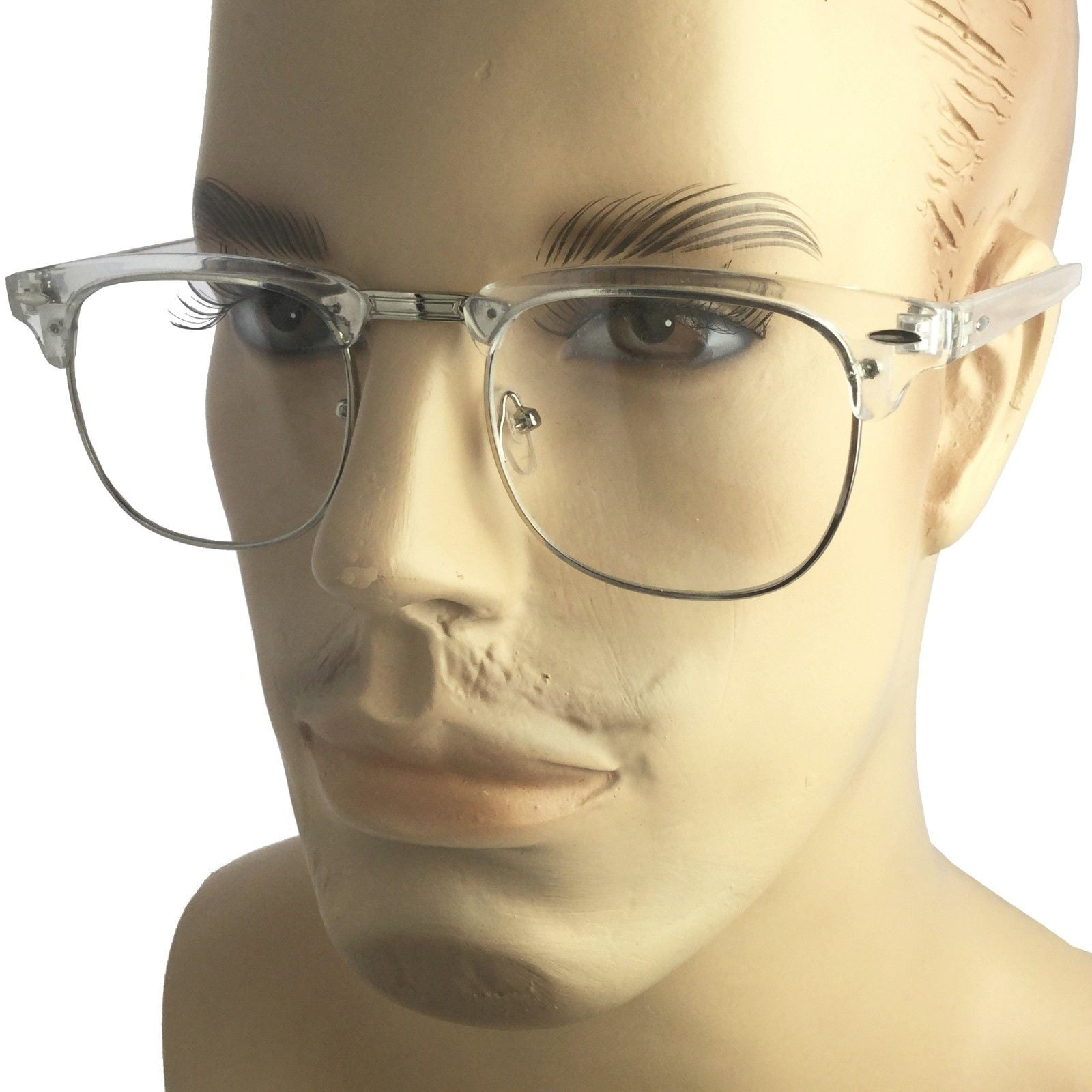 grinderPUNCH Transparent Frame Vintage Retro Clear Lens Eye Glasses ...