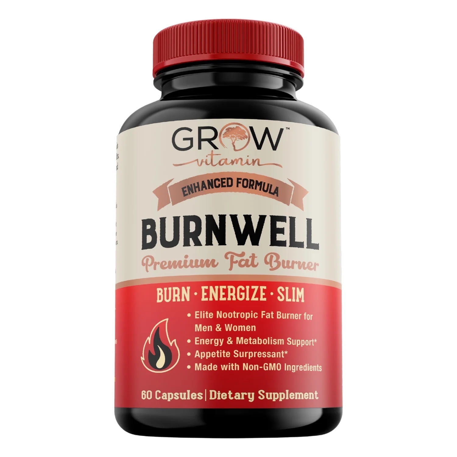 Grow Vitamin Premium Herbal Capsules, Unflavored Supplement, 60 Count ...