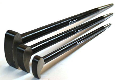 groz 3-piece rolling head pry bar set | 12-inch, 16-inch, 20-inch ...