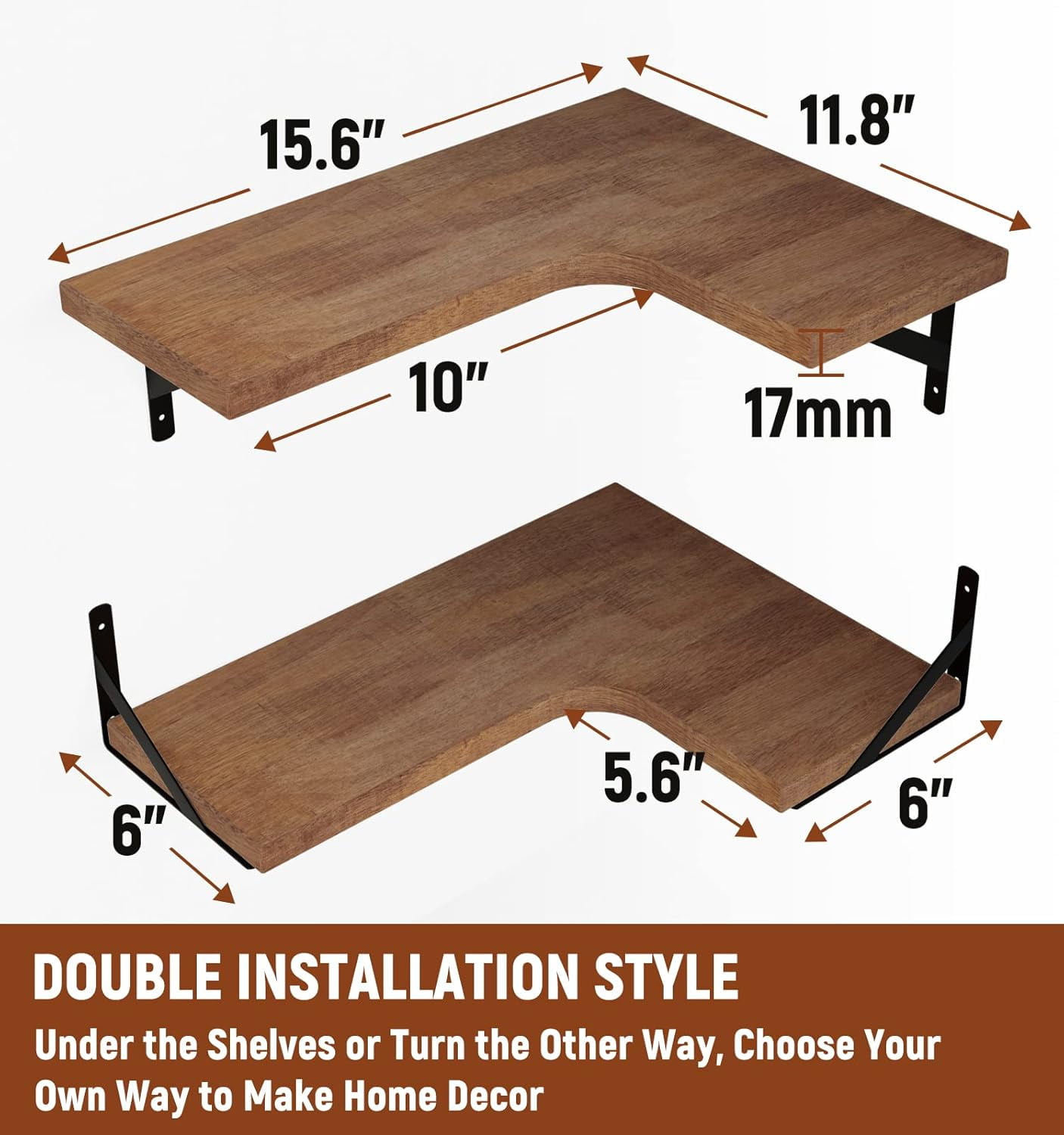 grqwdhj Corner Floating Shelves Hardwood Storage Shelves Cozy ...