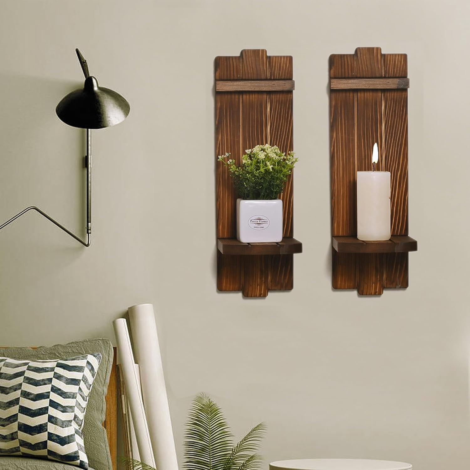 grqwdhj Sconces Large Candle Holder Rustic Farmhouse Decor Art Floating ...