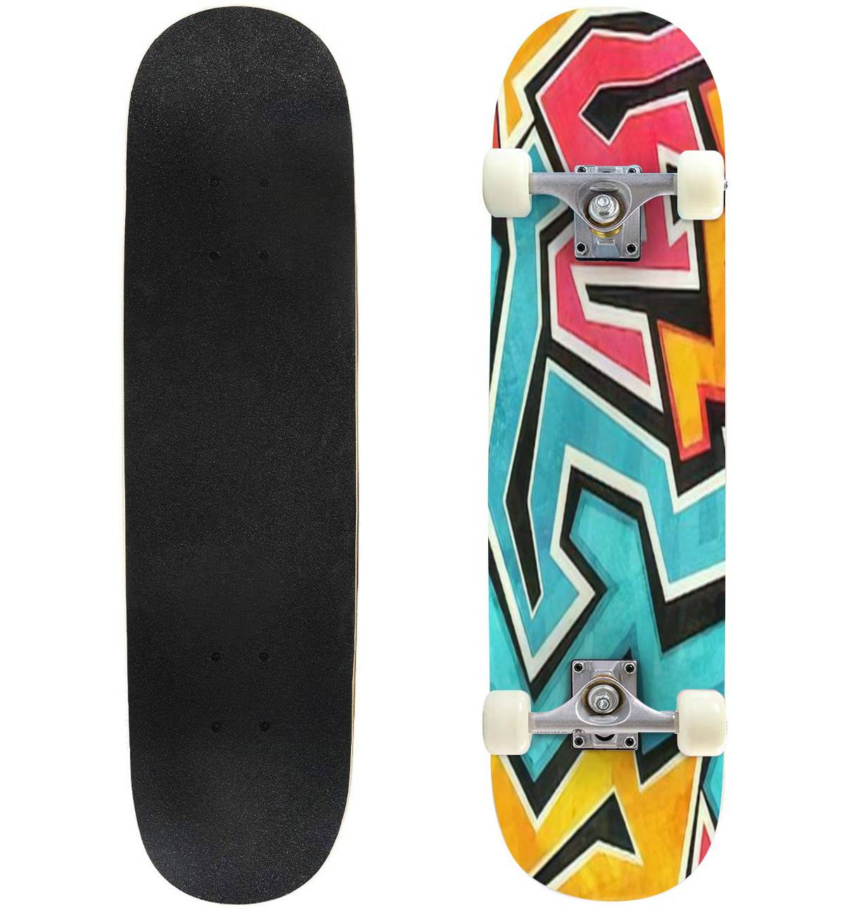 grunge graffiti seamless texture Outdoor Skateboard Longboards 31"x8 ...