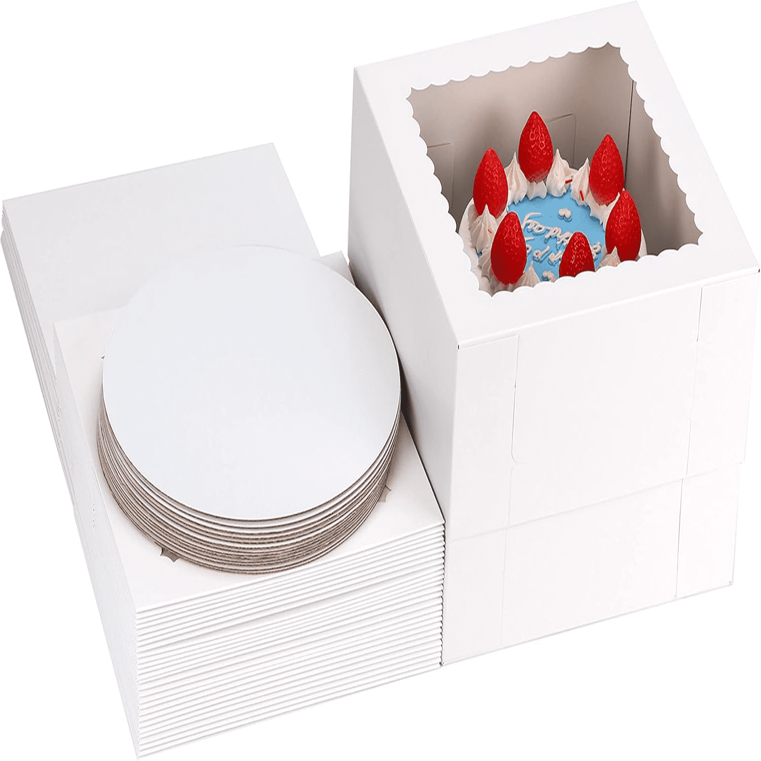 dxynlzq 15 Sets Cake Boxes 10x10x8 Inches Tall Bakery Boxes with Cake ...