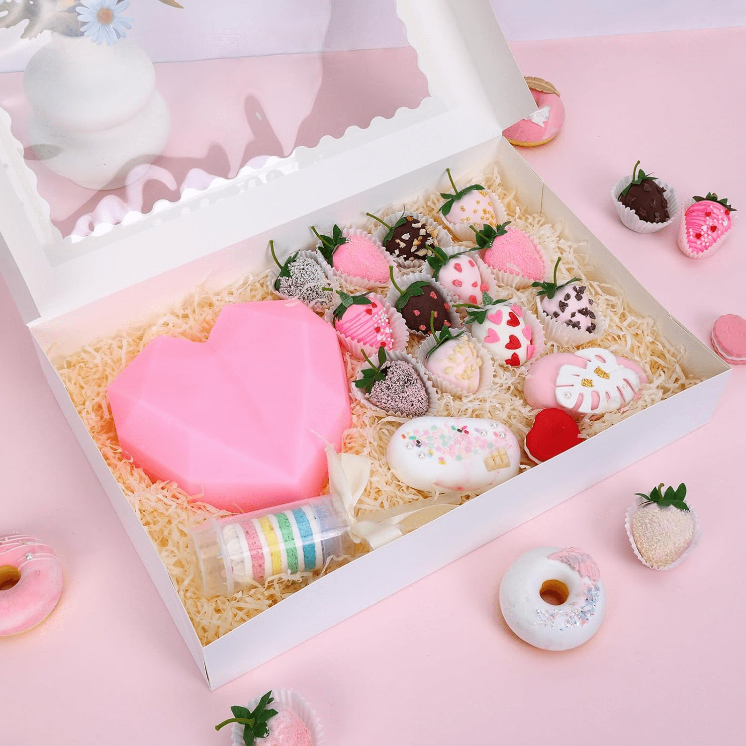 gsjkfkla 40pcs Large Bakery Boxes 16x11x2.5 Inches Auto-Popup Cookie ...