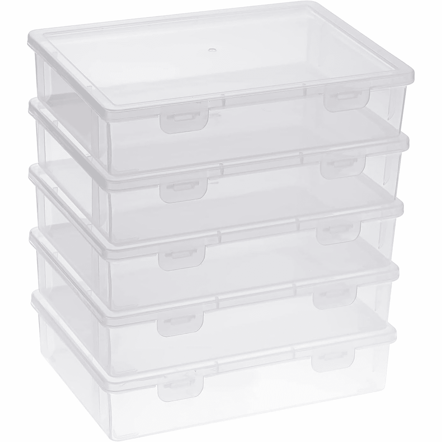 gsjkfkla Clear Plastic Storage with Flap Lid Multipurpose Craft ...