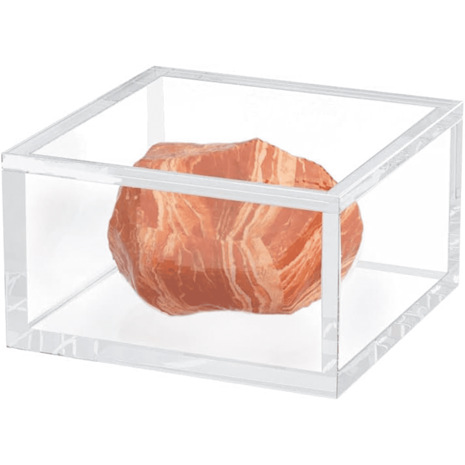 gsjkfkla Decorative Acrylic with Lid Clear Cube Display Case Multi ...