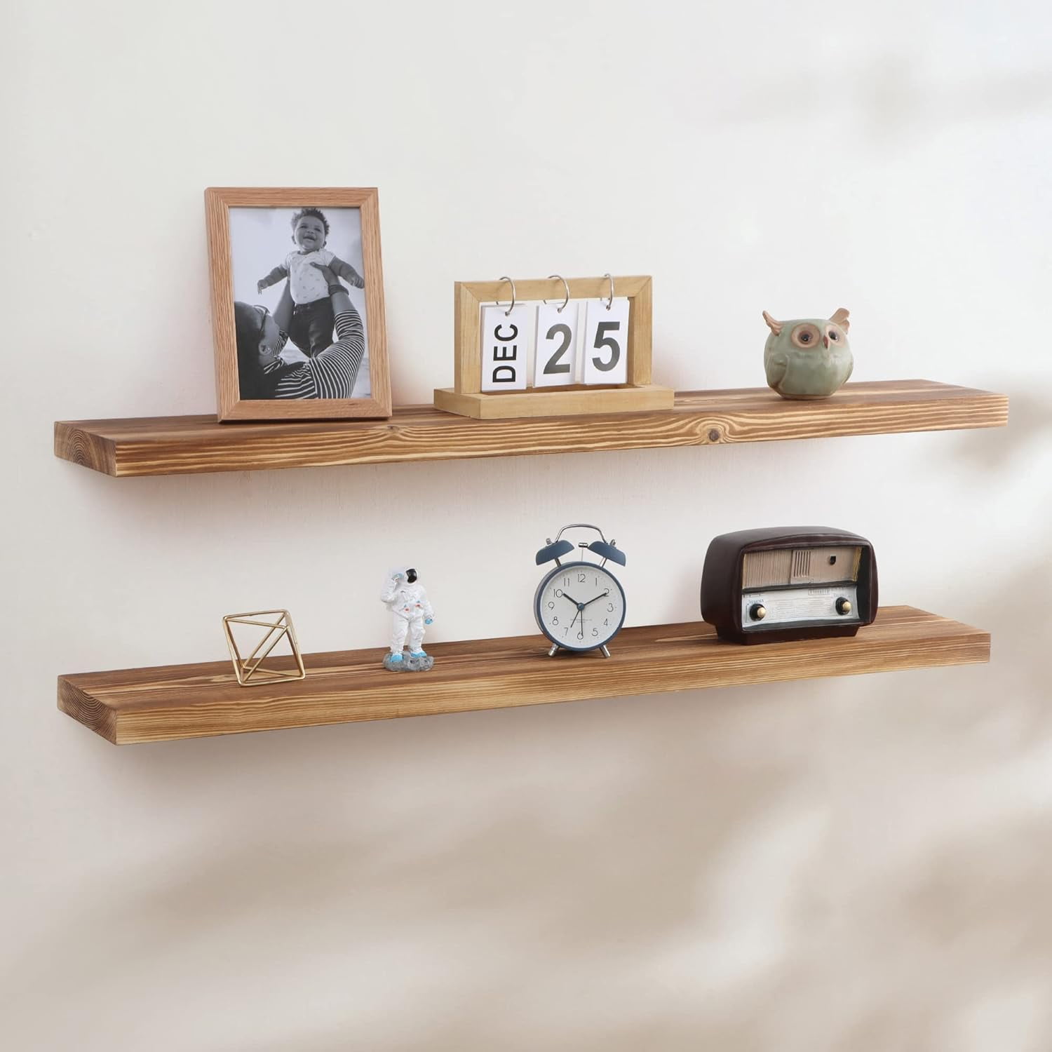 jhgdfybl Handcrafted European Pine Floating Shelves - Natural Rustic ...