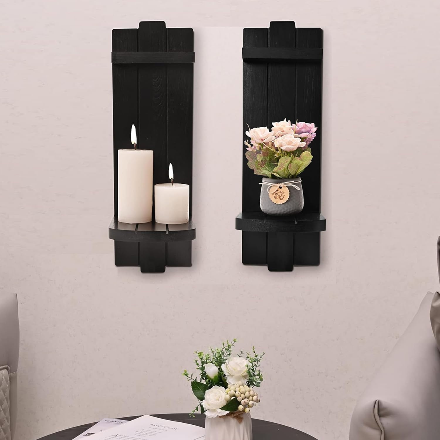 jhgdfybl Sconces Large Candle Holder Rustic Farmhouse Decor Art ...