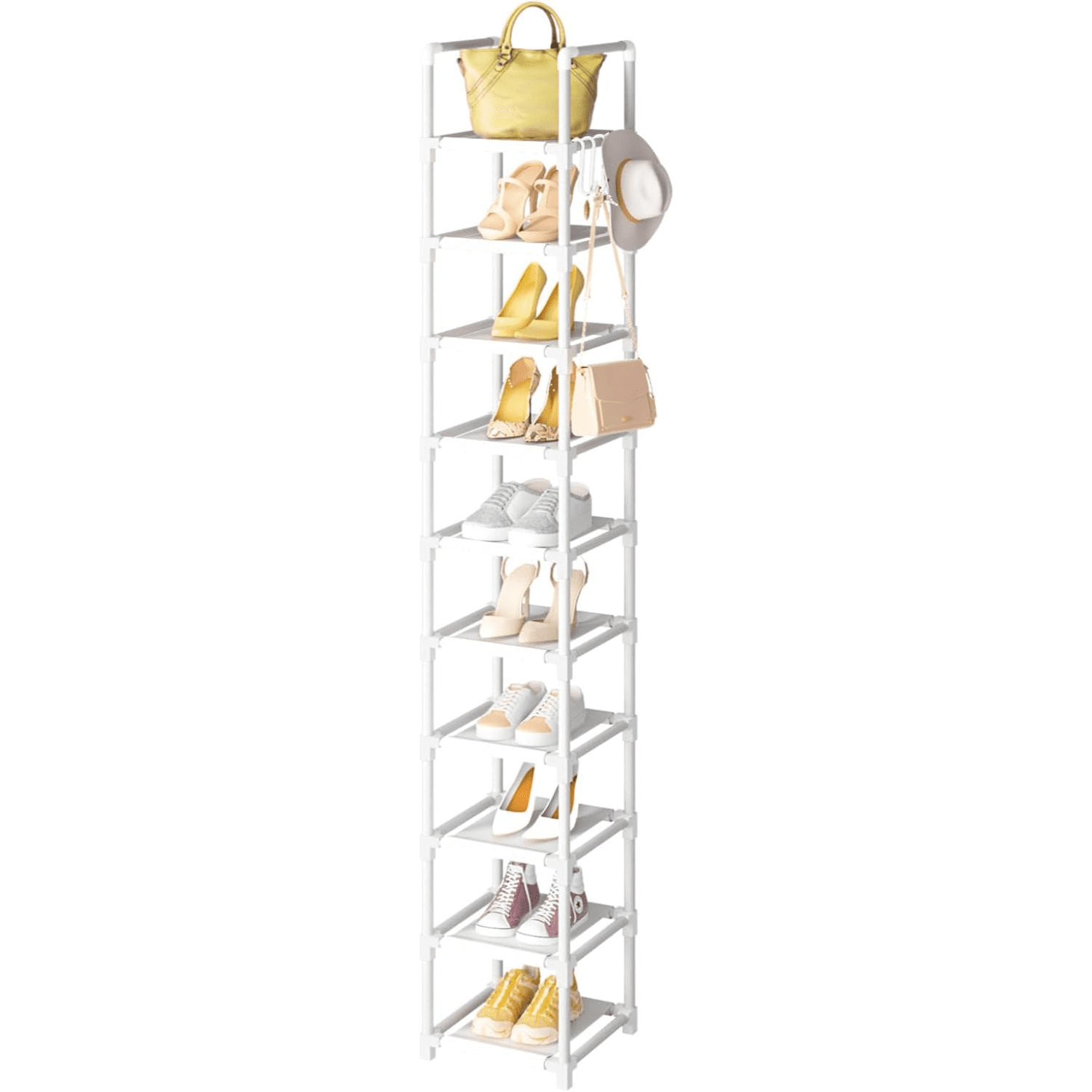gsjkfkla Tall Shoe Rack Narrow 10Tier Shoe Racks Organizer for Closet ...