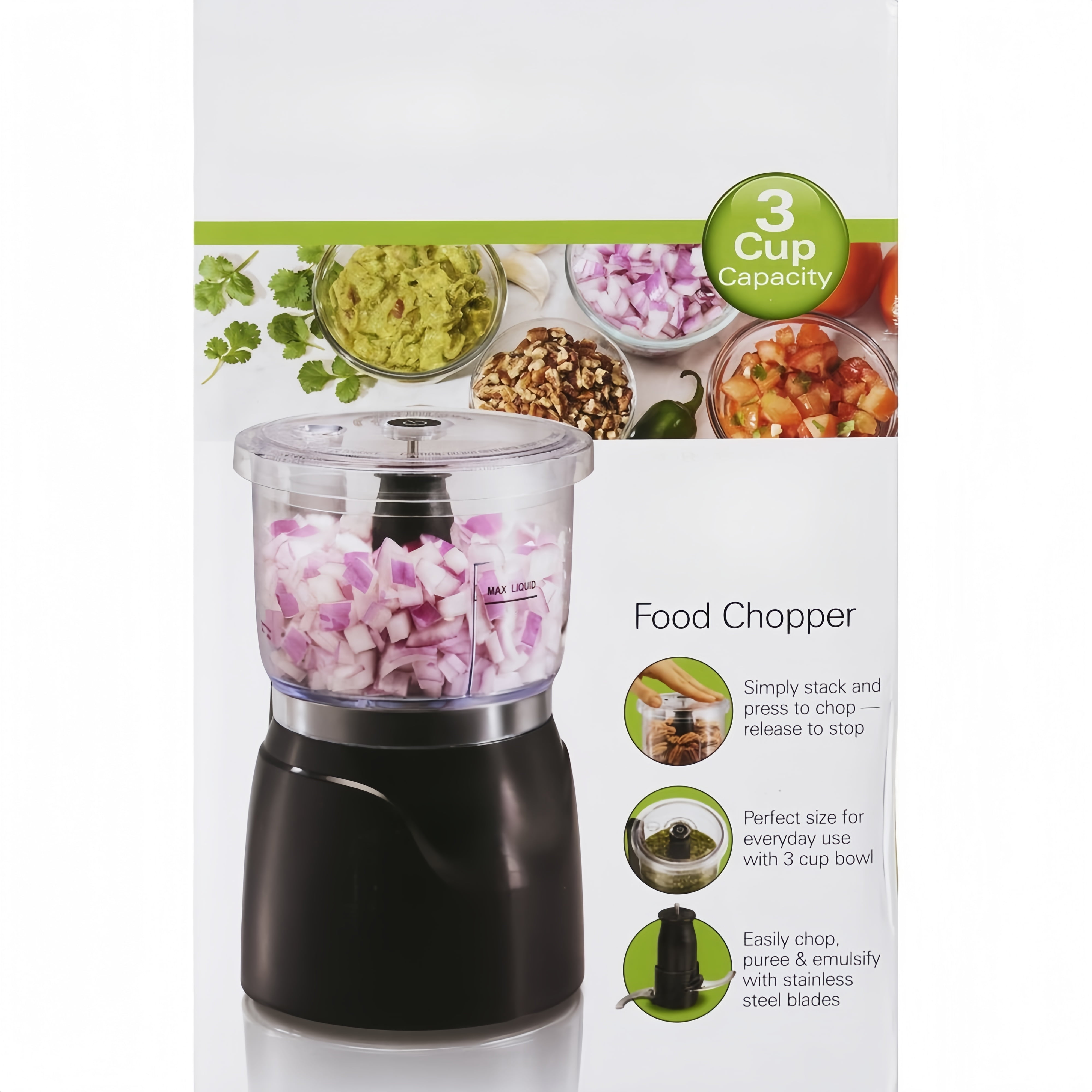 guifeng Press 3 Cup Food Chopper, Black - Walmart.com