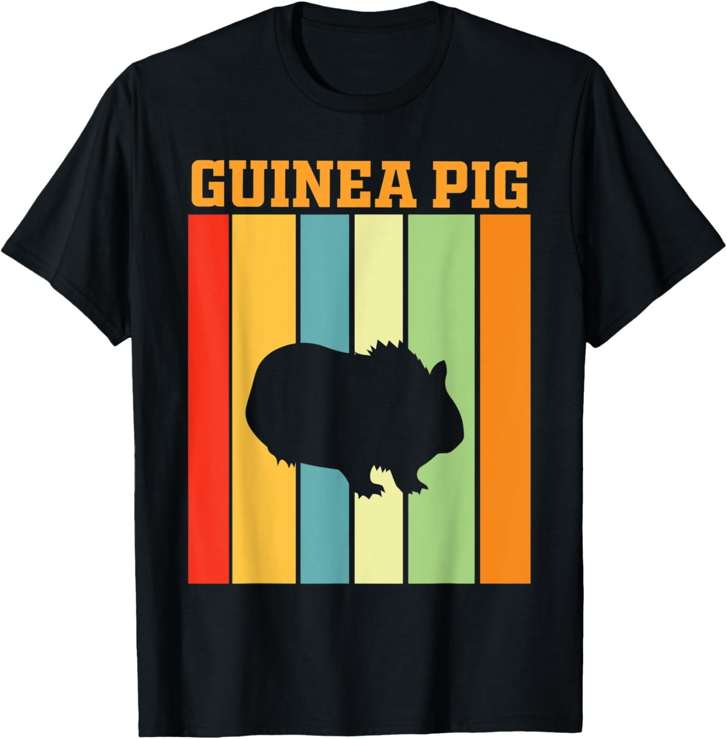 guinea pig Shadow silhouette in Retro Colors T-Shirt men and women can ...