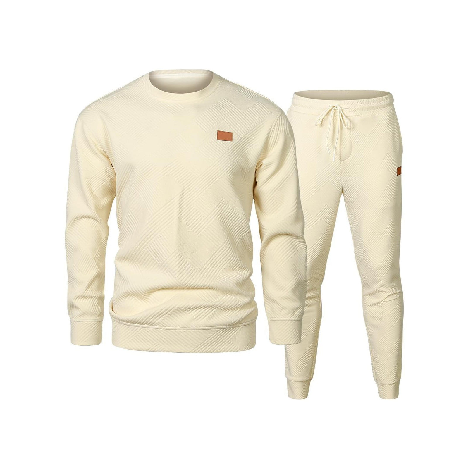 guisaled Athletic Sweatsuits for Men Crew Neck Long Sleeve Casual ...