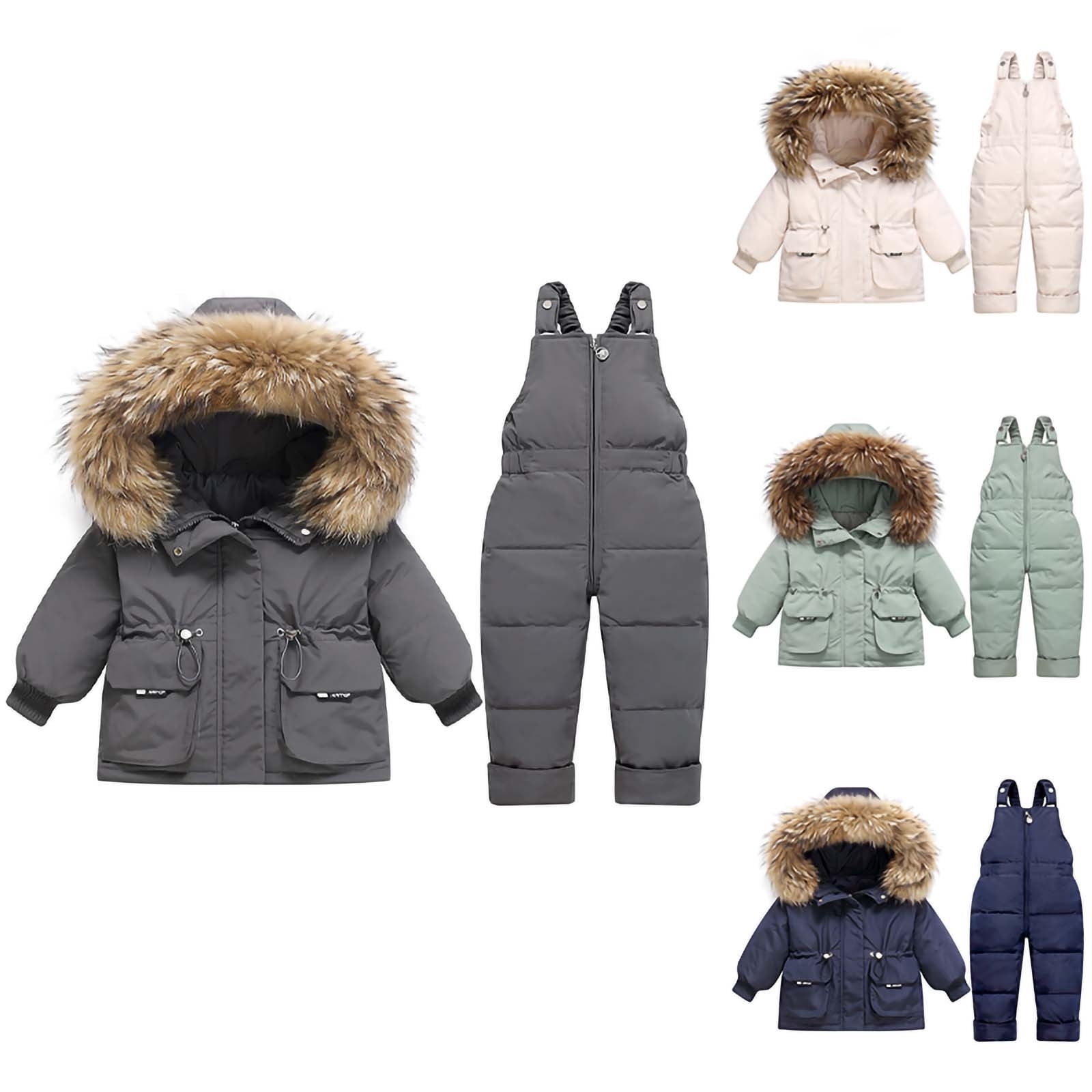 guisaled Baby Snow Suits for Girl Warm Hooded Toddler Winter Coat and ...