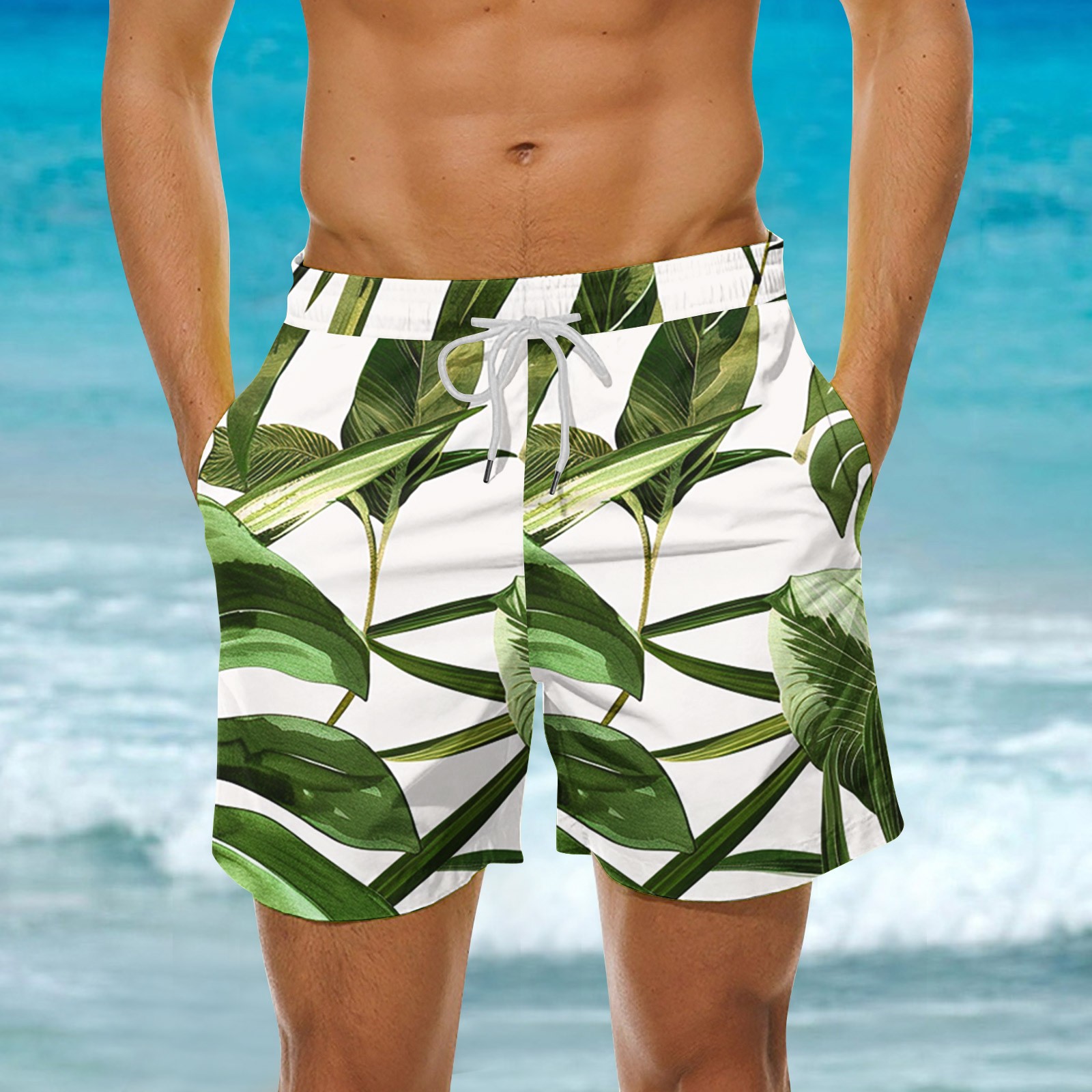 guisaled Big And Tall Swim Trunks For Men Swimming Trunks for Men Big ...