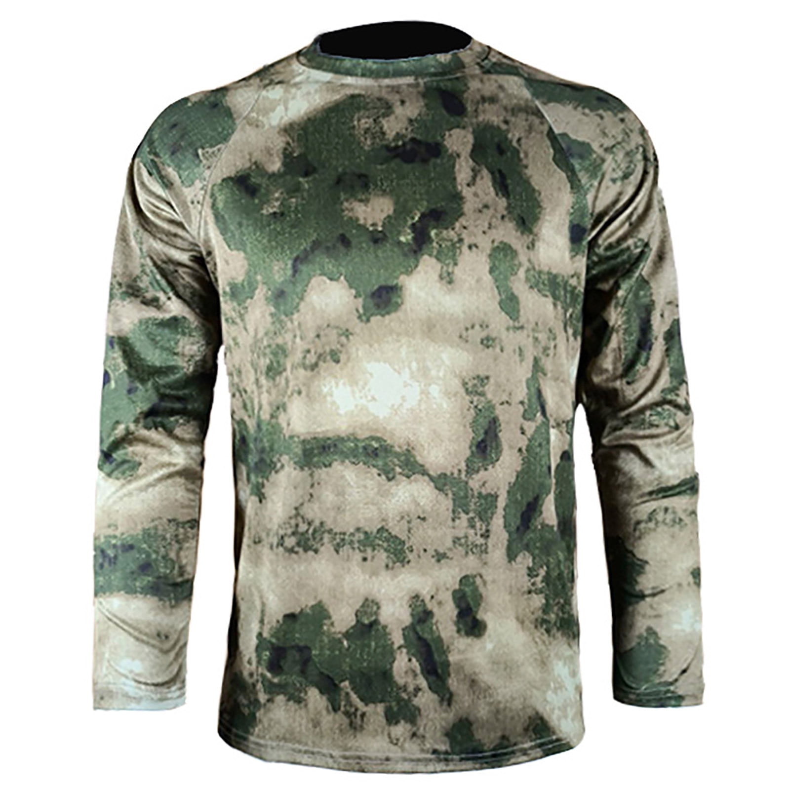 guisaled Camo Shirts for Men Long Sleeve Quick Dry Tactical Camouflage ...