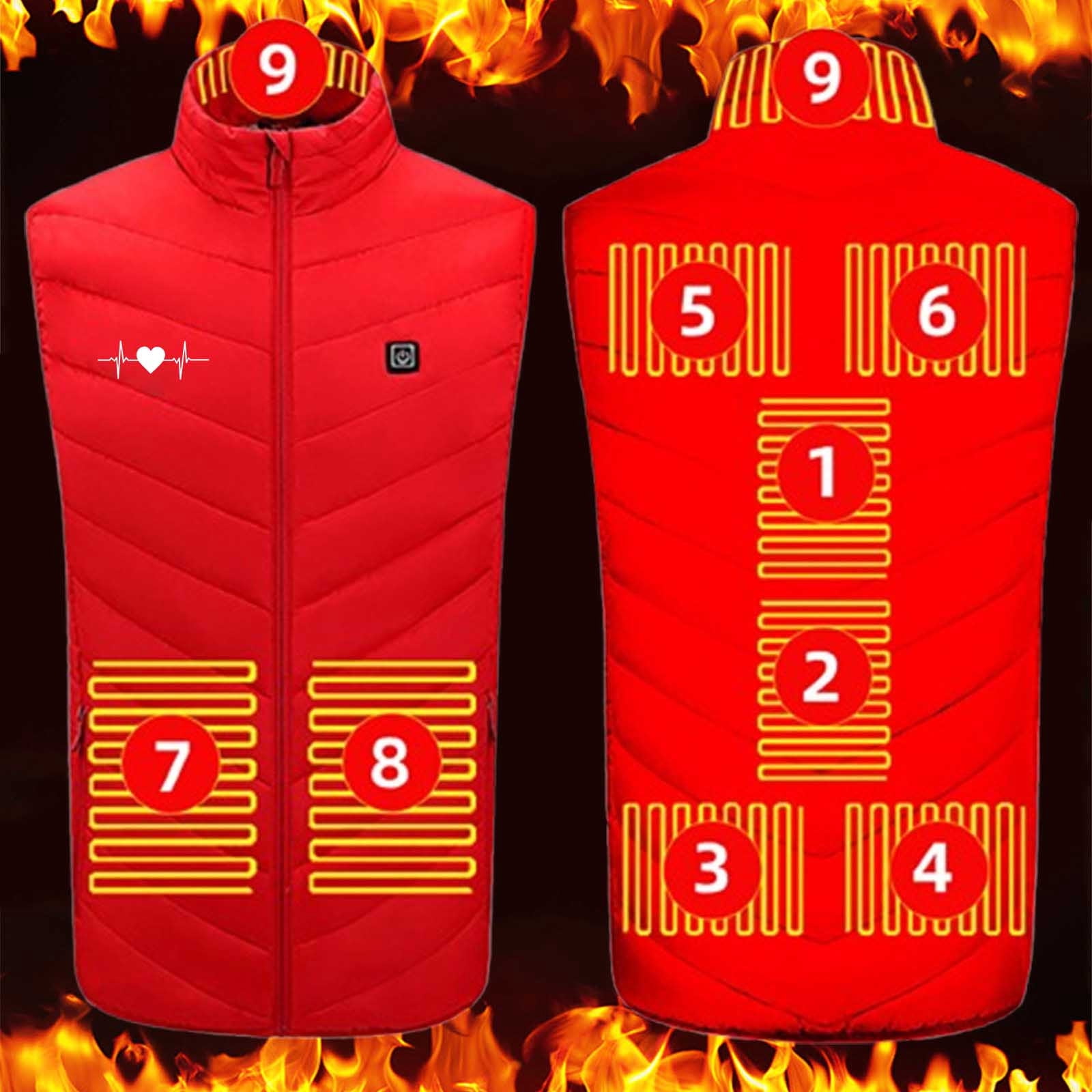 guisaled Heated Vest, 9 Heating Zones Men'S Heated Vest Rechargeable ...