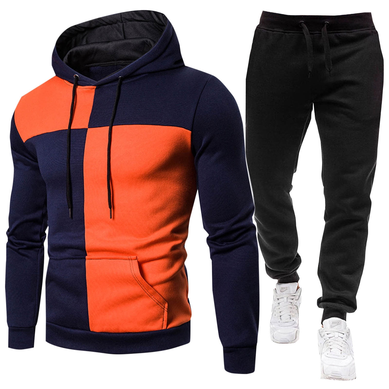 guisaled Men Sweatsuit Set Casual Cozy Tracksuit 2 Piece Casual Men's ...