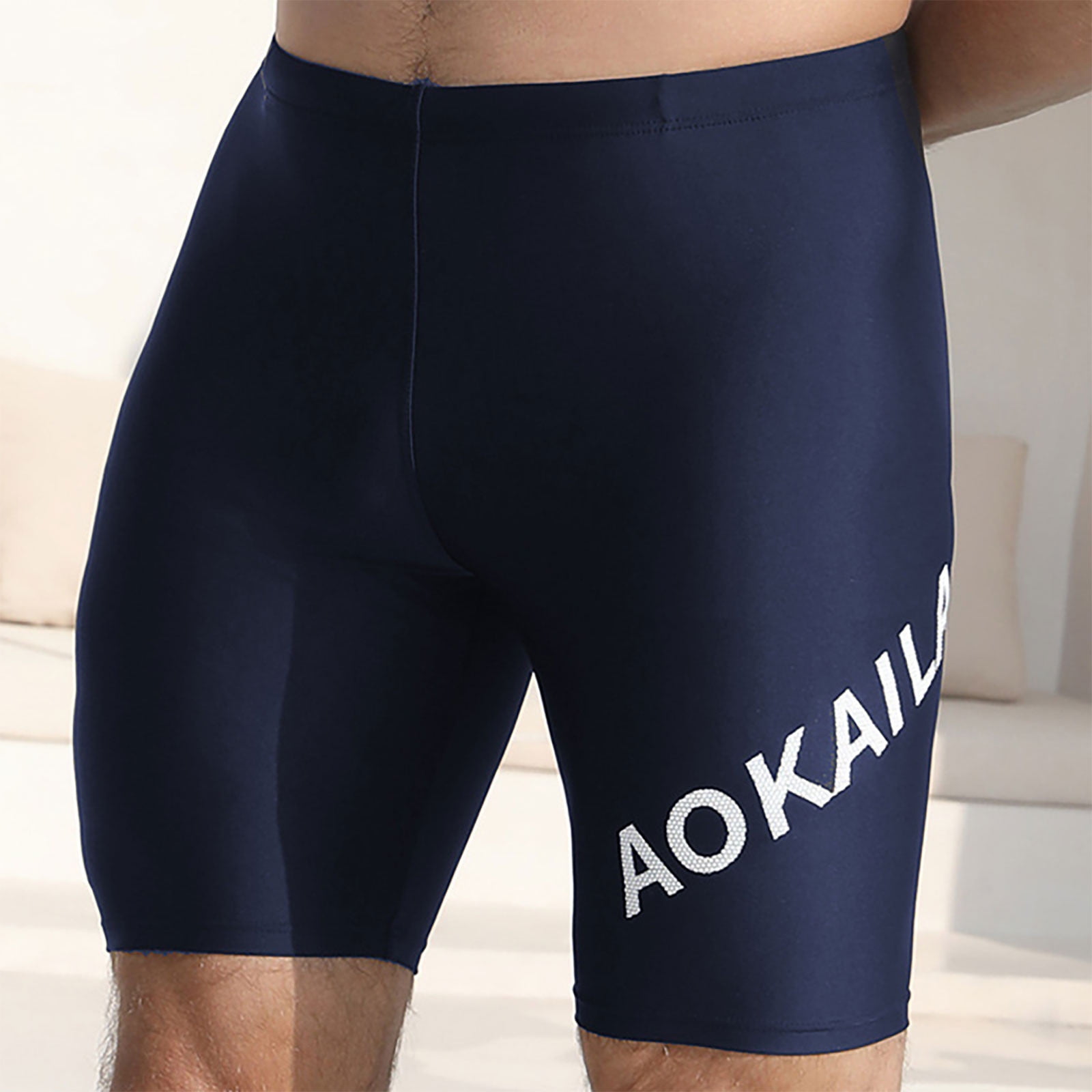 guisaled Men Swim Jammer Athletic Training Endurance Swimsuit ...