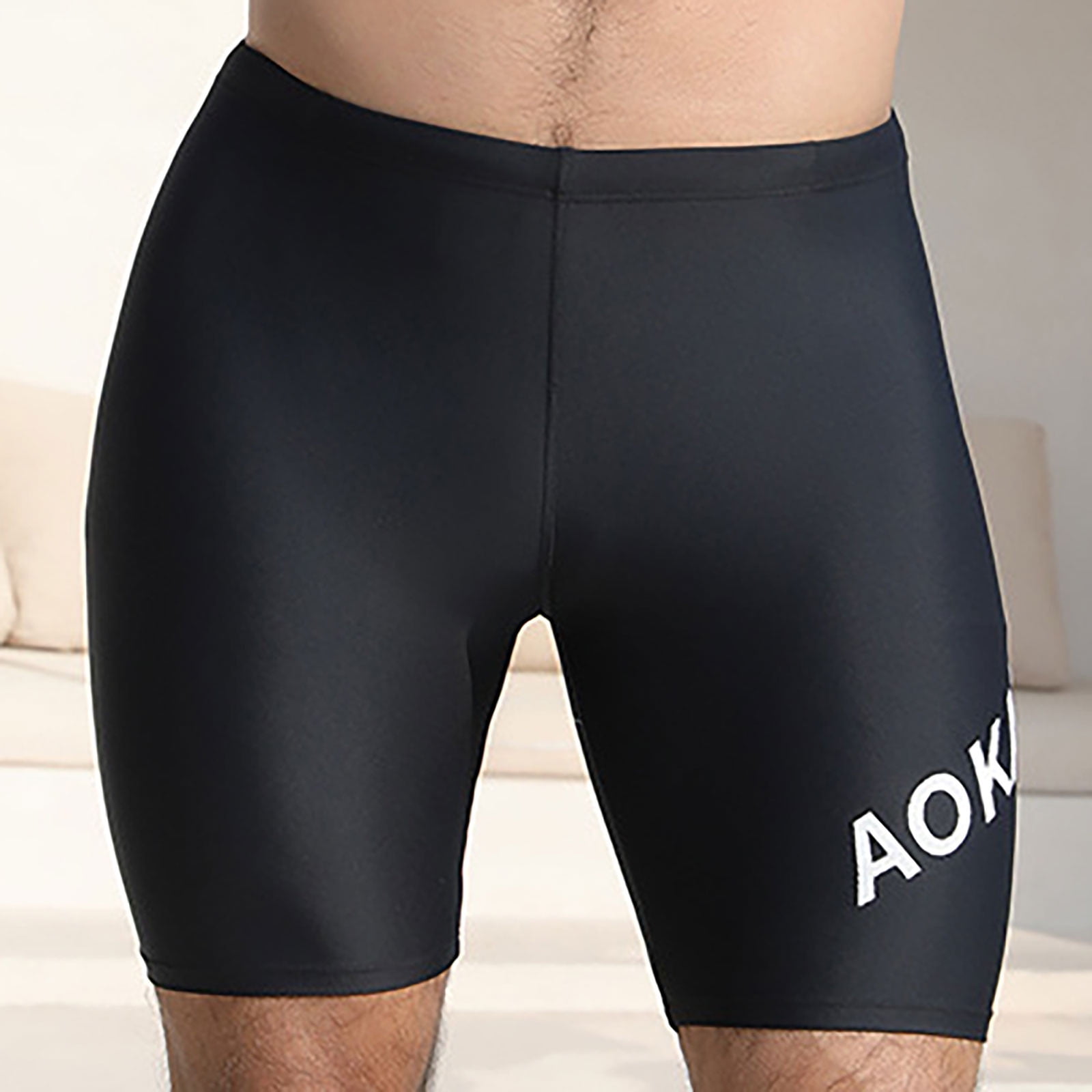 guisaled Men Swim Jammer Athletic Training Endurance Swimsuit ...