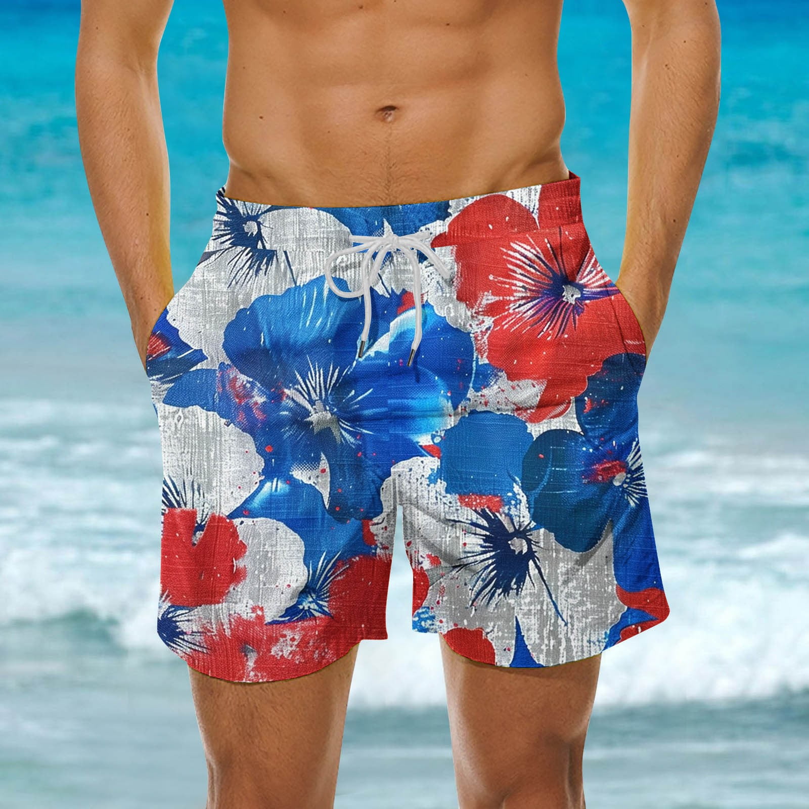 guisaled Men Swimming Trunks American Flag Swimming Trunks for Men ...