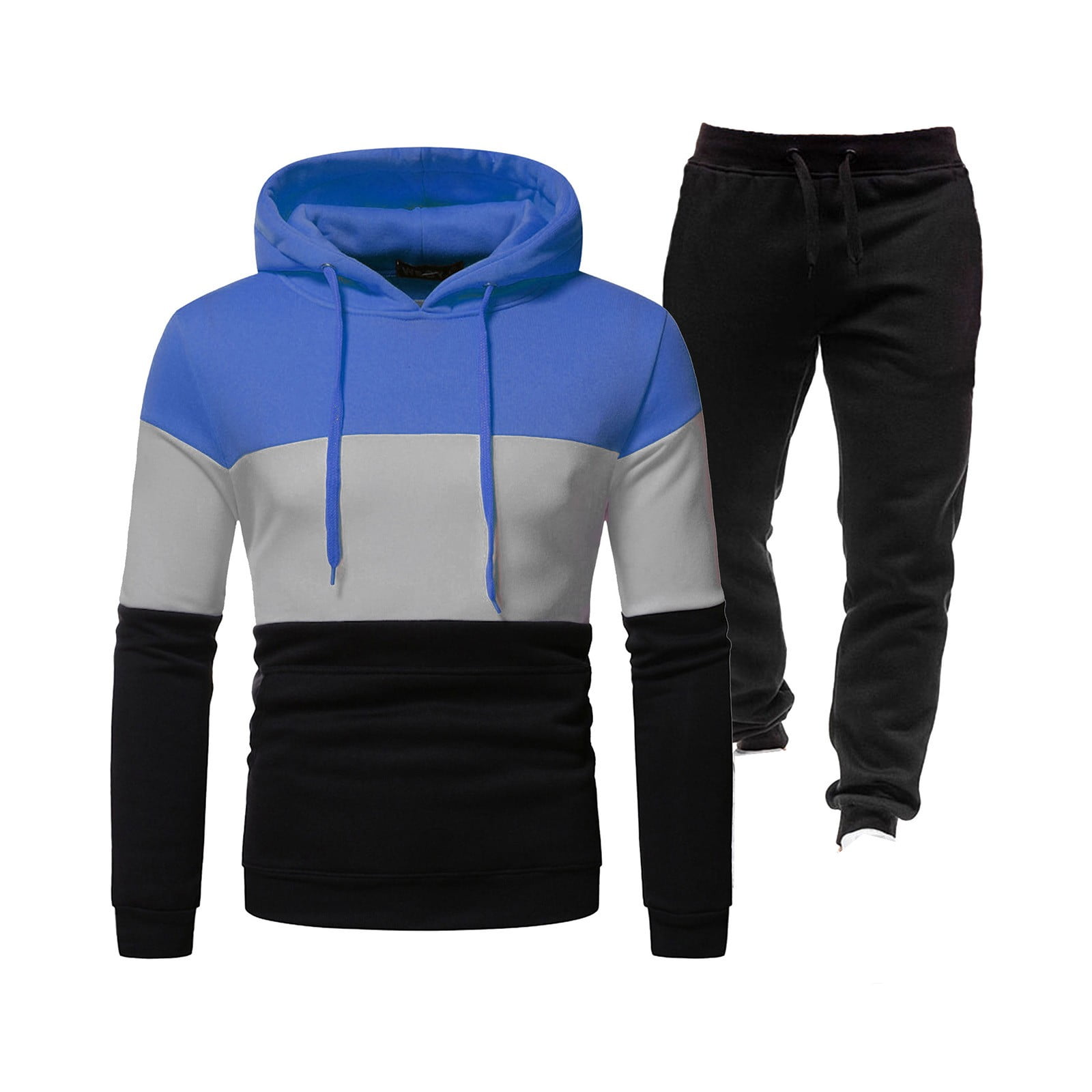 guisaled Men's Casual Tracksuit 2 Piece Set Active Workout Jogging ...