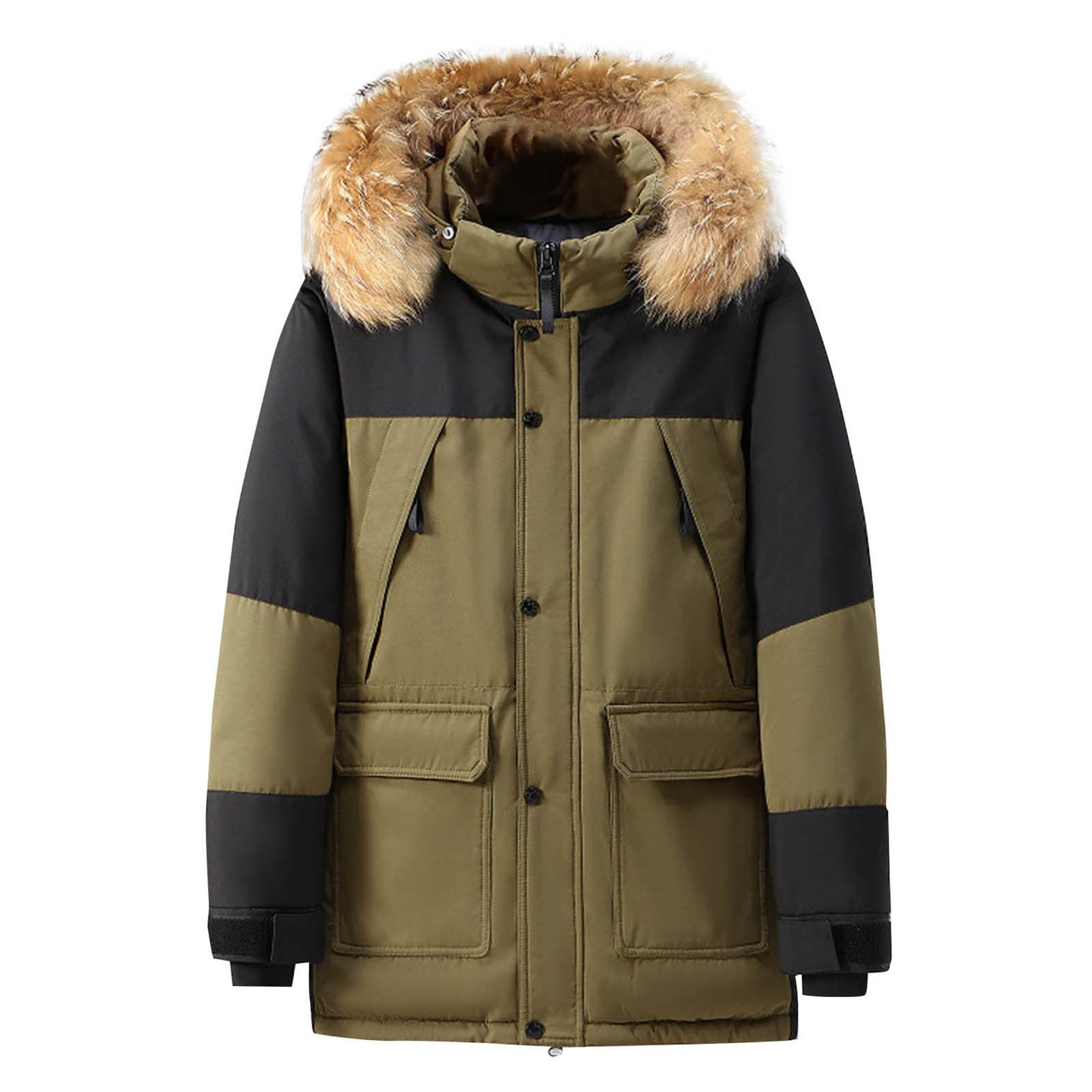 guisaled Men's Ski Jacket Winter Warm Snow Coat Waterproof Windbreaker ...
