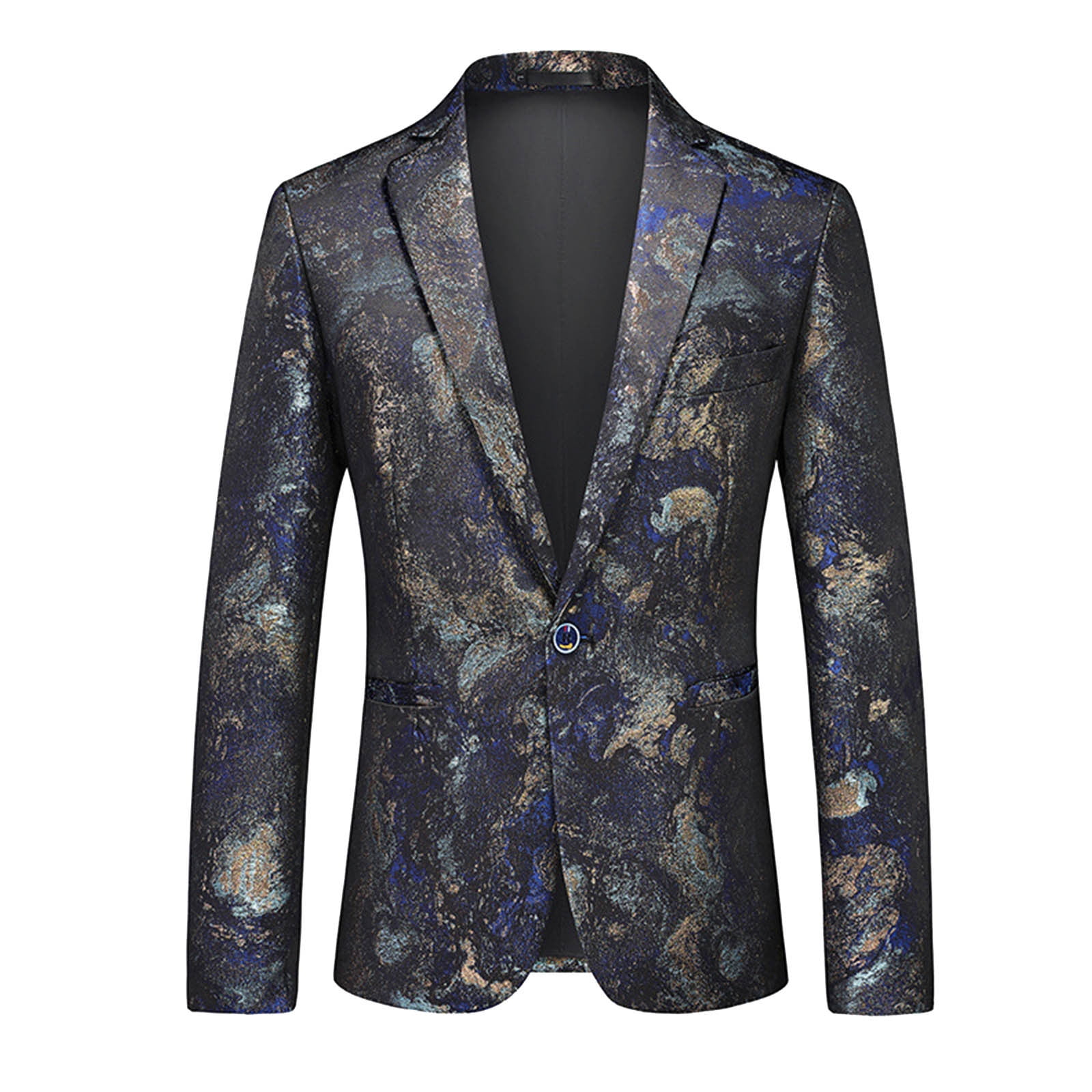 guisaled Men's Sport Coats Shiny Sequins Blazer Jackets One Button ...