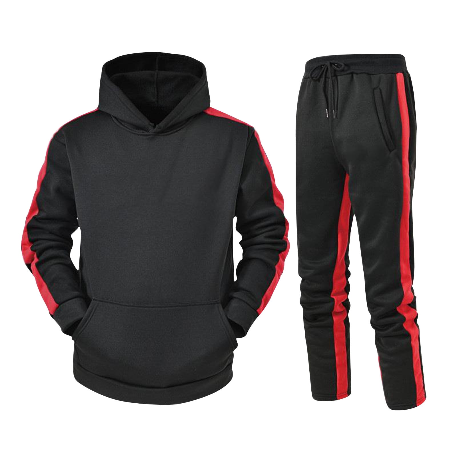 guisaled Men's Tracksuit 2 Piece Set Cotton Sweatsuits Hoodies And ...