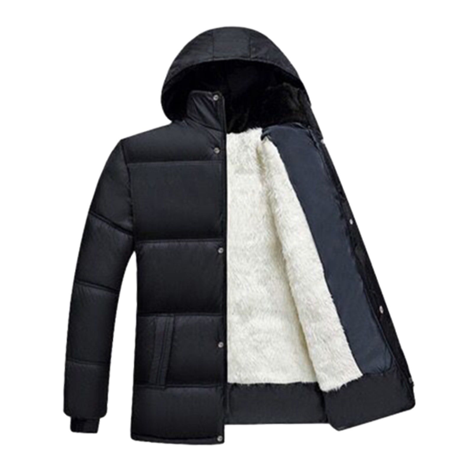 guisaled Men's Winter Jacket Thicken Insulated Down Coat Waterproof ...