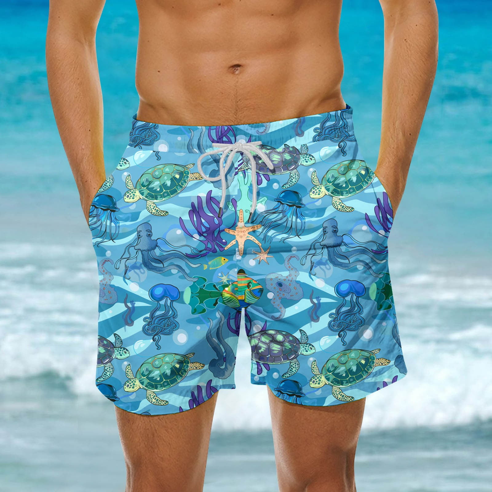 guisaled Mens Big And Tall Swim Trunks Mens Board Shorts Quick Dry ...
