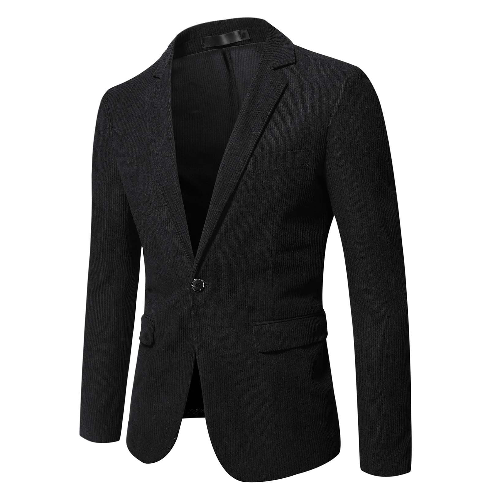 guisaled Mens Blazer Jackets Casual Fashion Corduroy Jacket formal ...