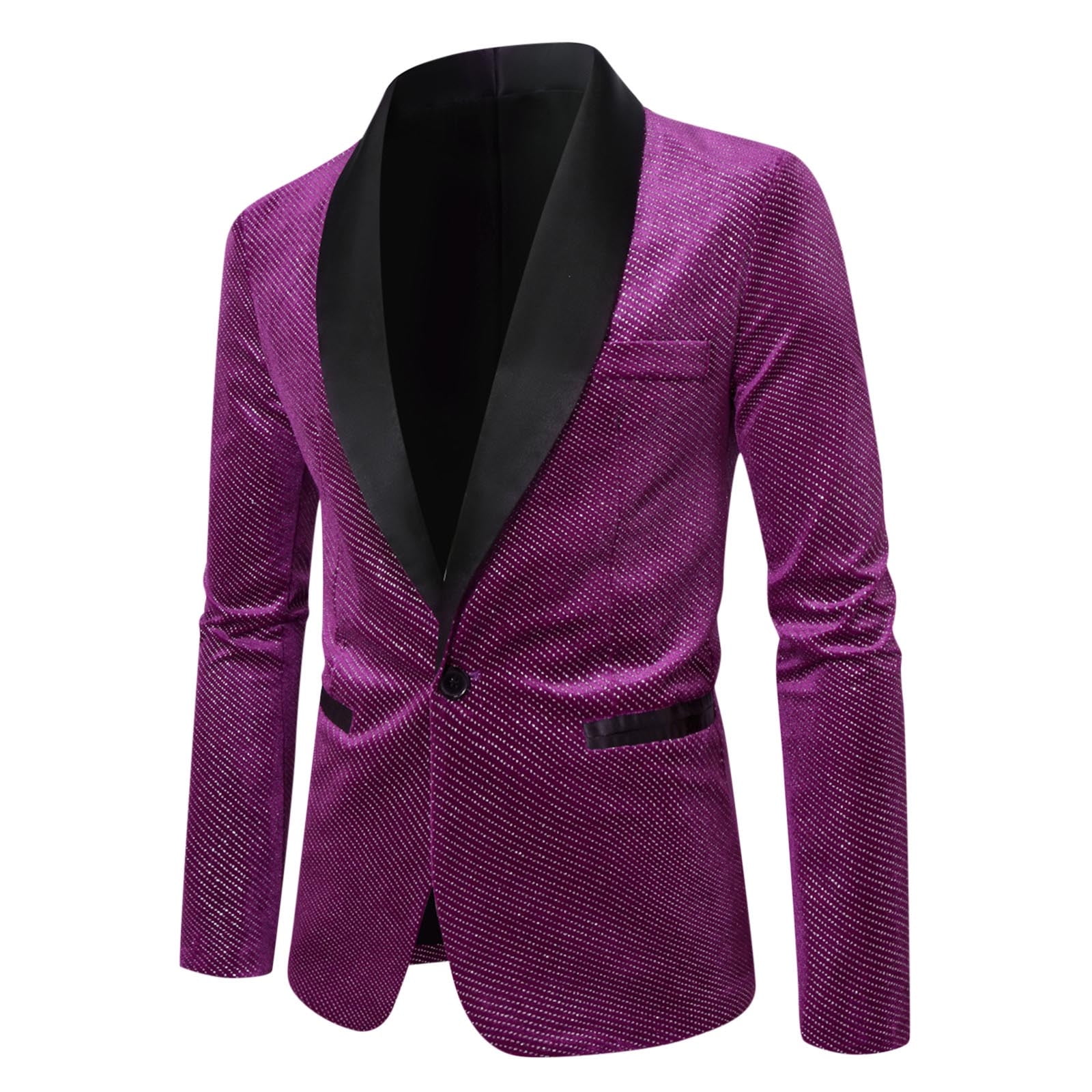 guisaled Mens Sequin Blazer Sparkle Suit Disco Prom Suit Jacket Party ...