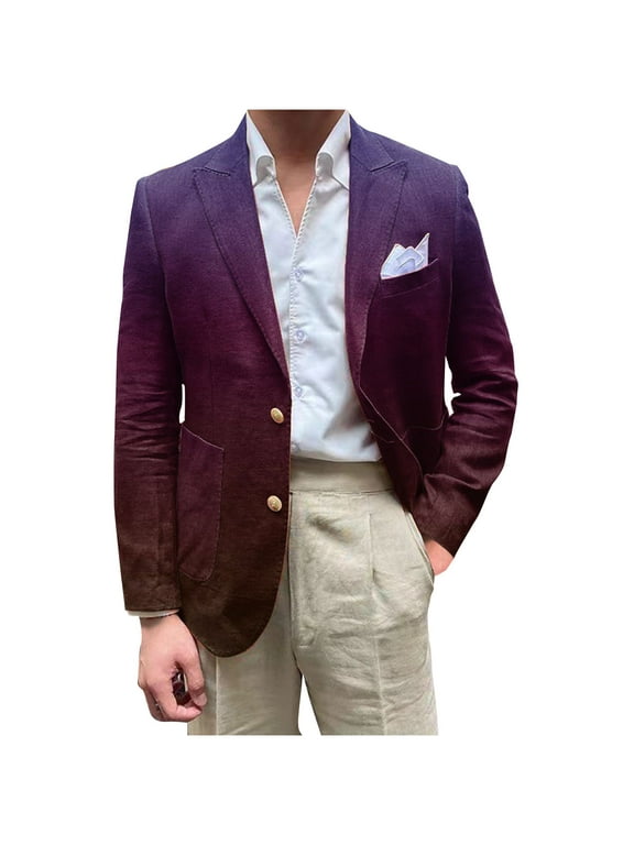 Walmart Men's Casual Office Blazer, Single Button, Long Sleeve, Slim ...