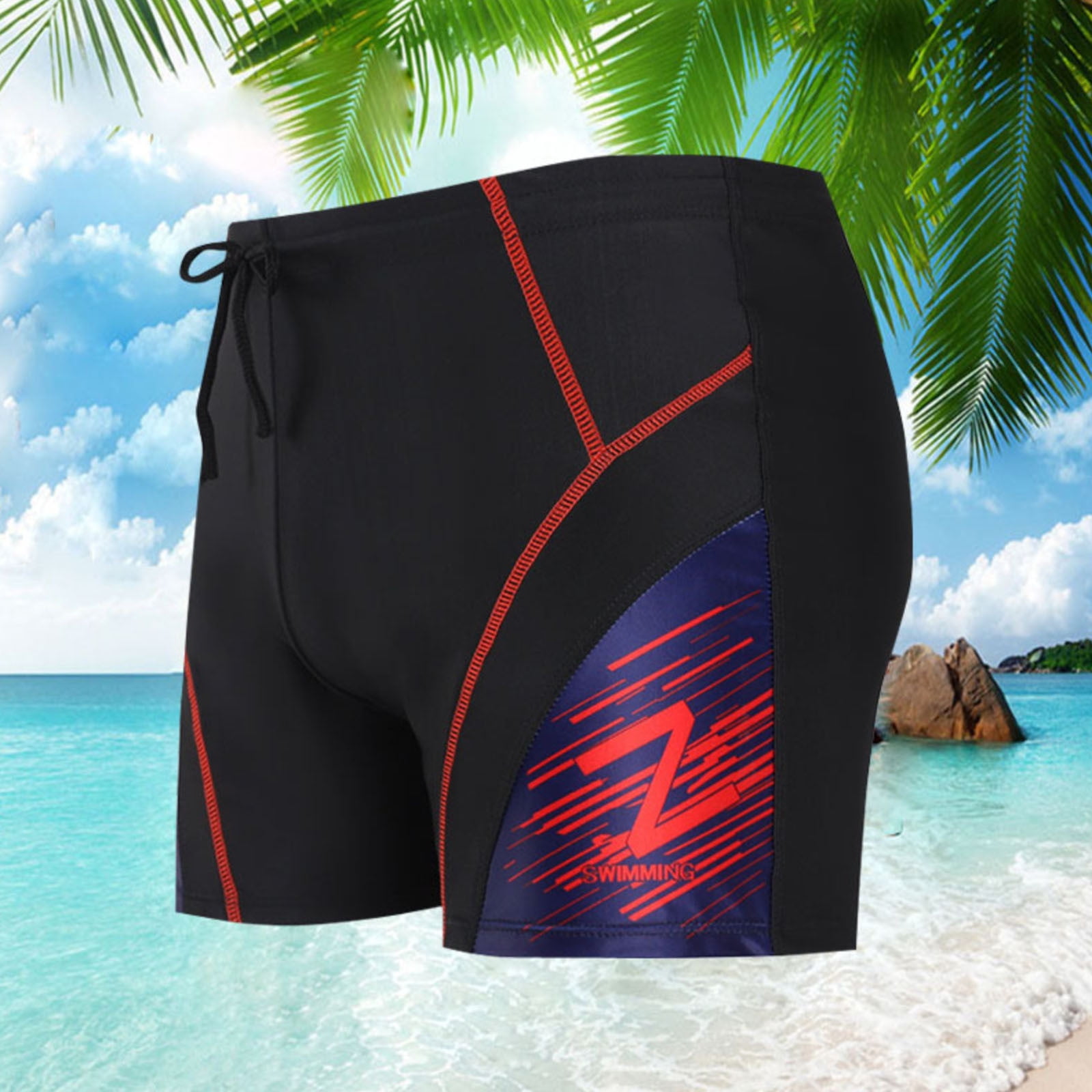 guisaled Mens Swim Jammers Swimsuit Square Leg Quick Dry 3 Inch Inseam ...