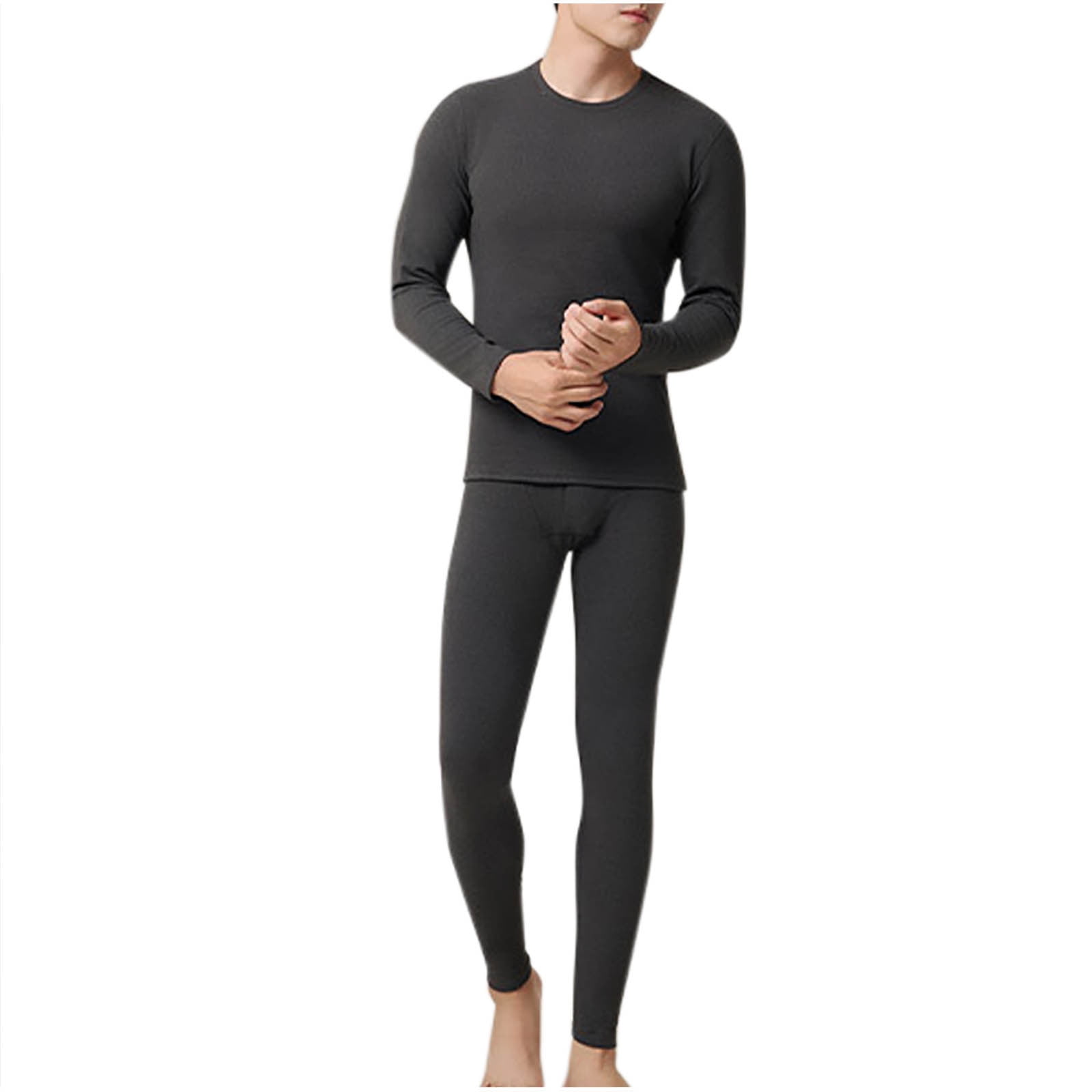 guisaled Mens Thermal Underwear Set Fleece Lined Long Johns Thermals ...