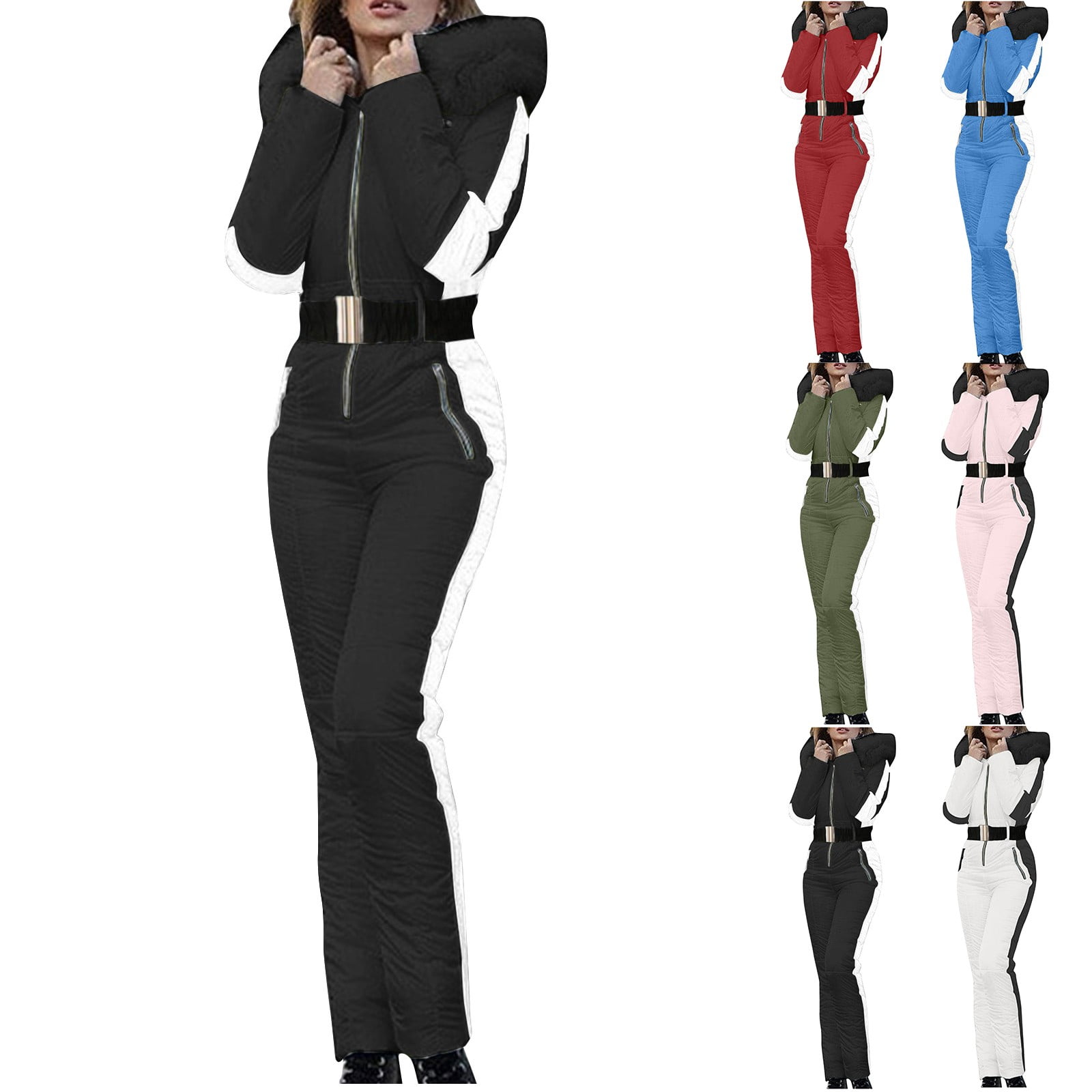 guisaled One Piece Snowsuit Women Onesie Ski Suit Outdoor Sports ...