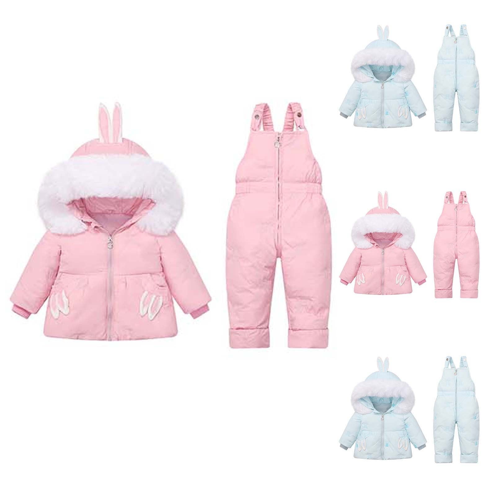 guisaled Snow Suit for Babies 12-18 Months Winter Hooded Warm Snow Bib ...