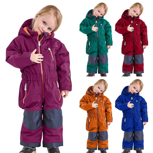 guisaled Snowsuit Baby Girl Toddler Snowsuit for Boys Girls One Piece Winter Ski Suits Outdoor ...