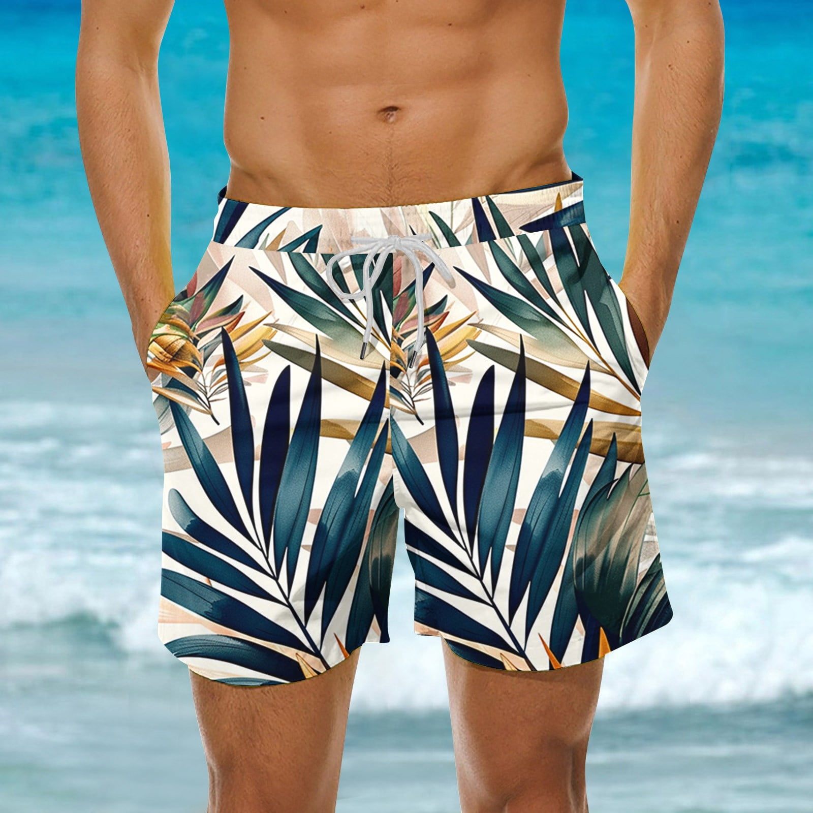 guisaled Swim Suit Men Men' Swim Trunks 7 Inch Summer Hawaiian Swim ...