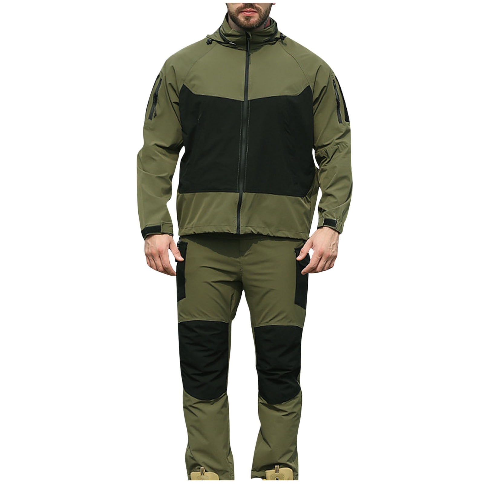 guisaled Tactical Camo Track Suits for Men Set Outdoor Hunting Uniform ...