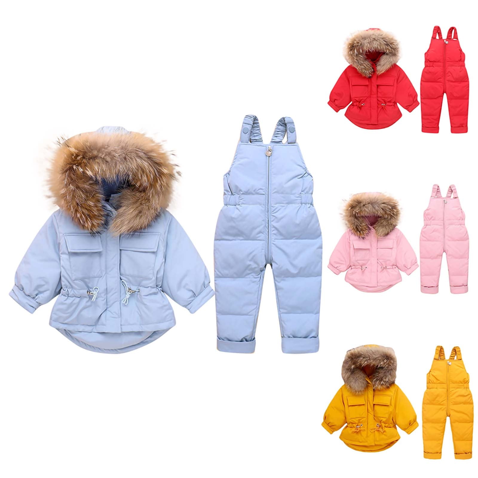 guisaled Toddler Snowsuit Two Piece Baby Girls Water-Resistant Snow ...